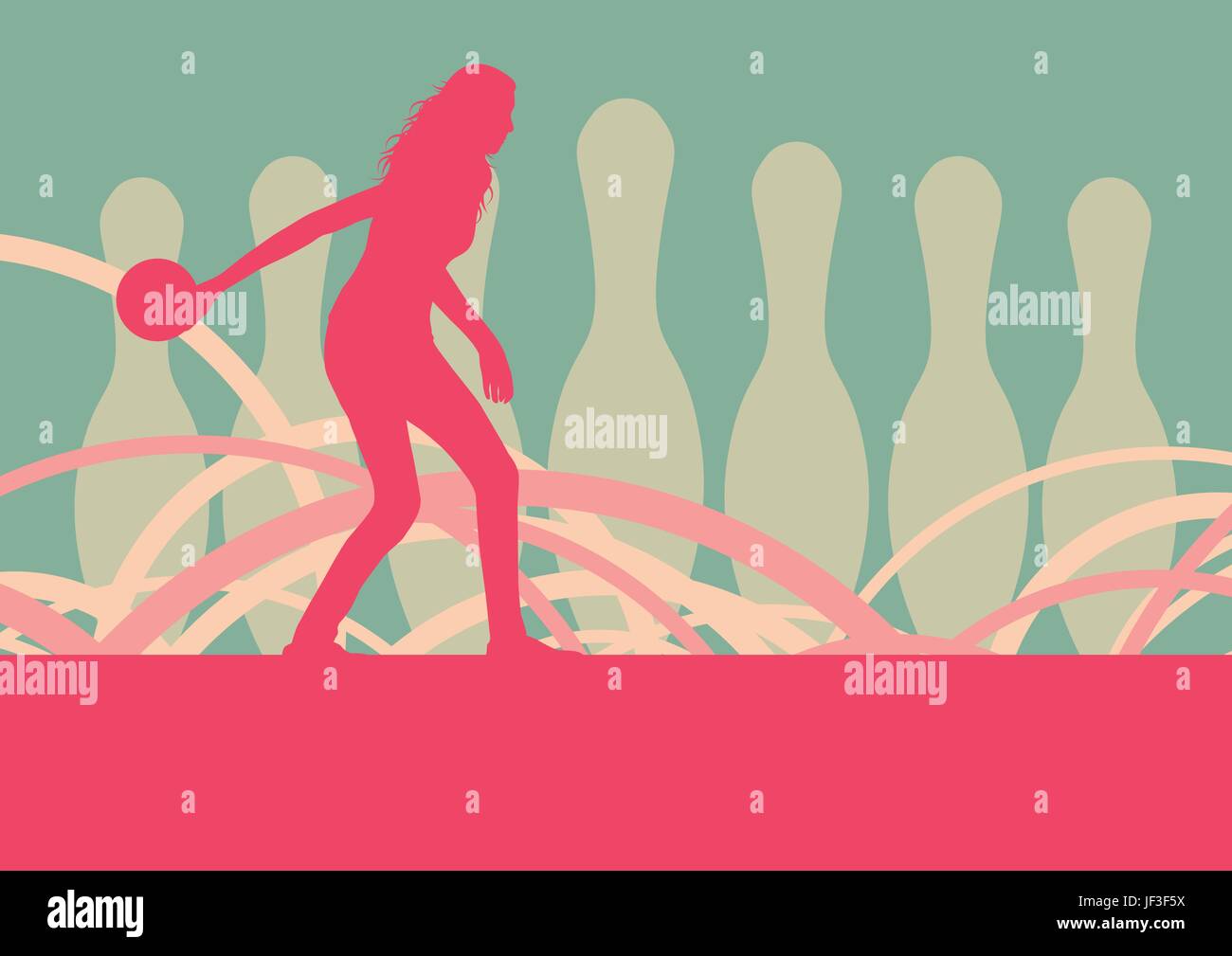 Woman bowling player vector abstract background Stock Vector Image ...