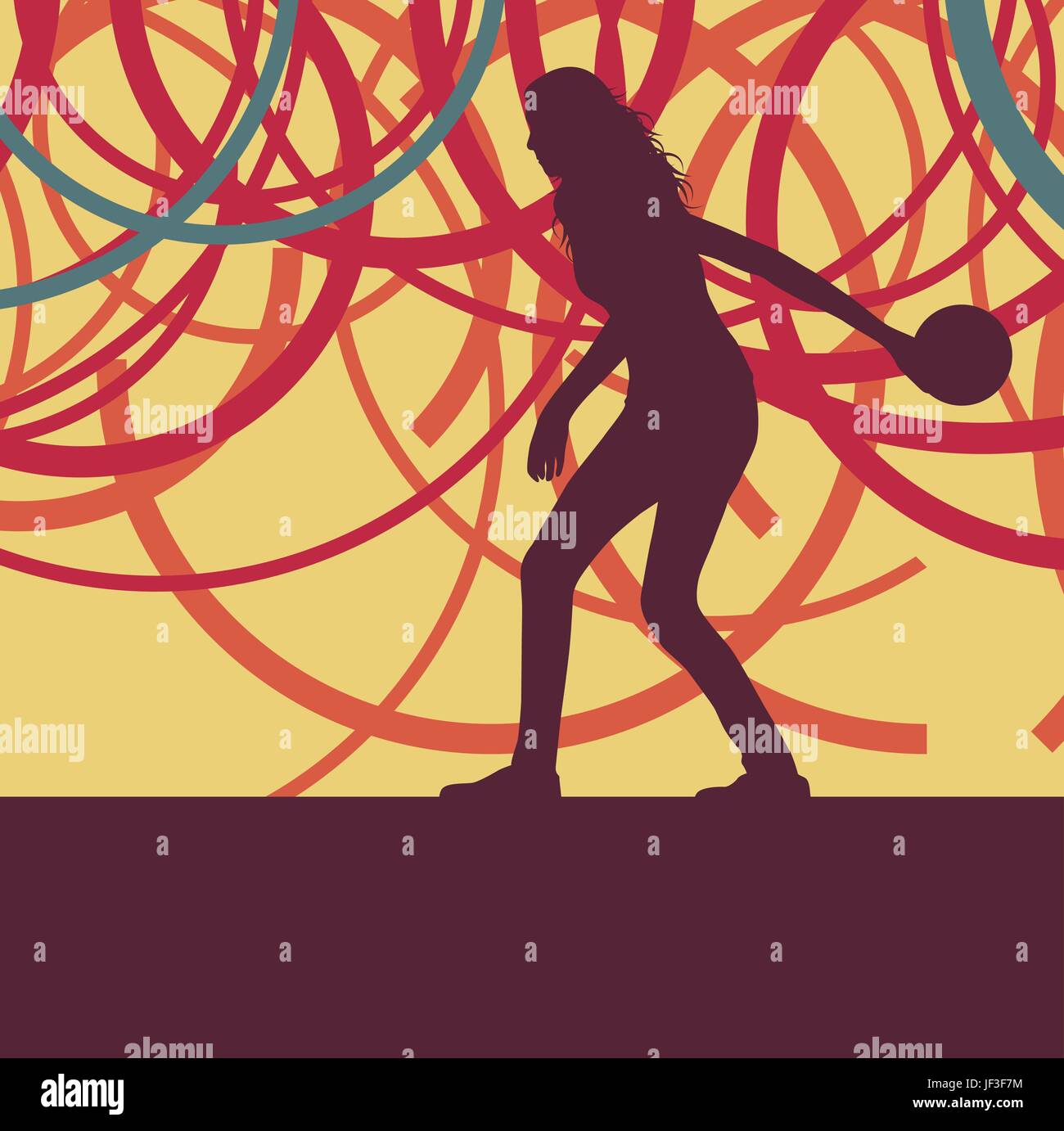 Woman bowling player vector abstract background Stock Vector Image ...