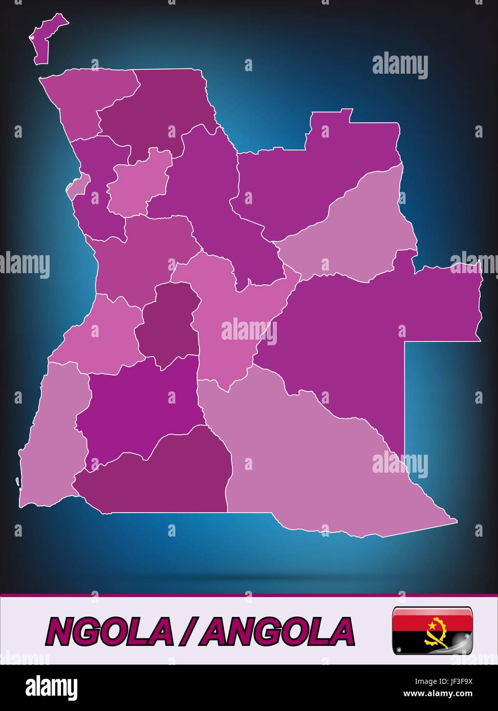 Angola africa map hi-res stock photography and images - Alamy