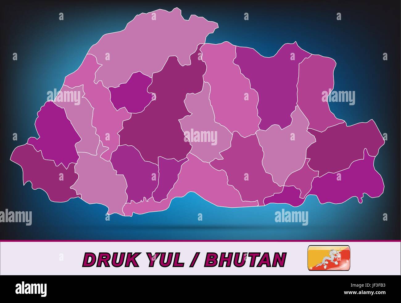 Map of bhutan hi-res stock photography and images - Alamy