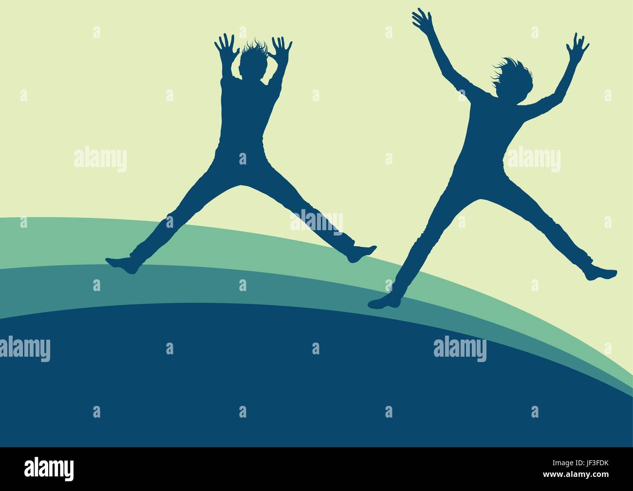 Woman jump active happiness expression vector background concept Stock ...