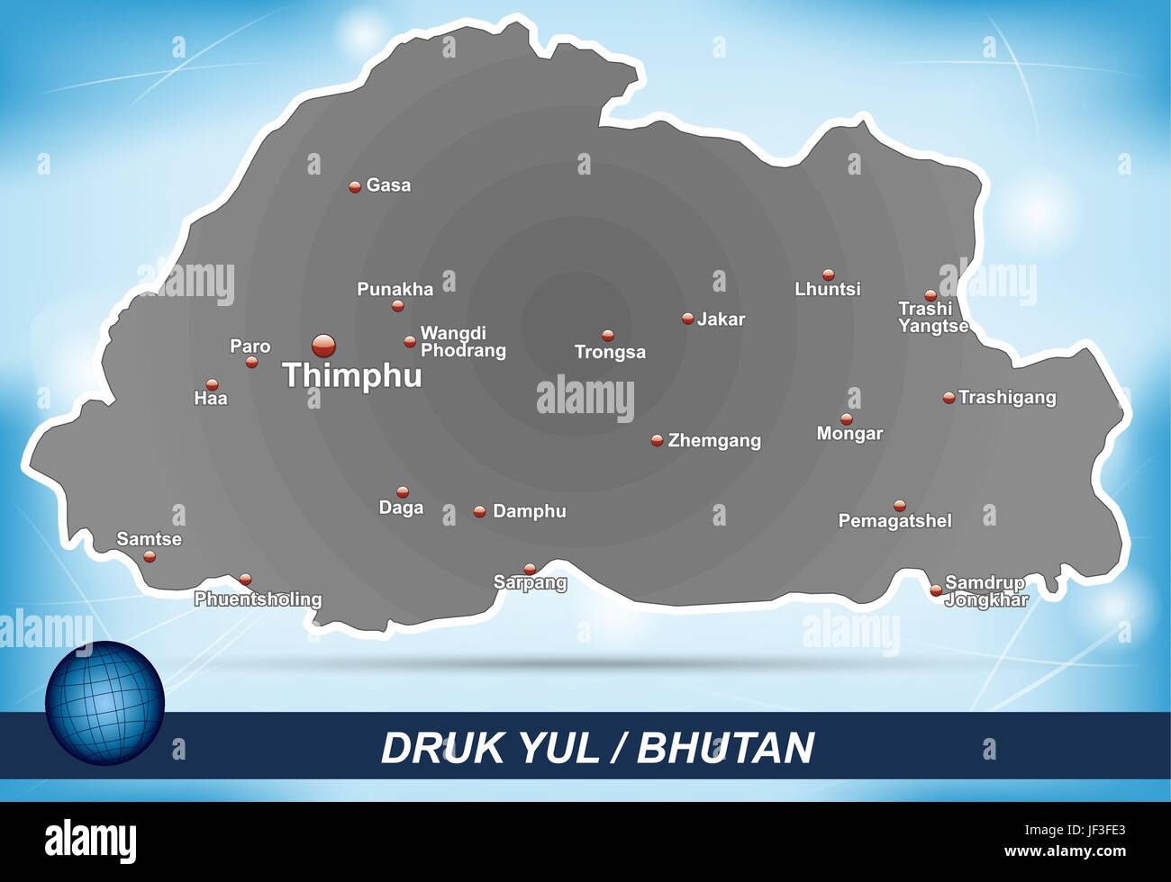 Map of bhutan hi-res stock photography and images - Alamy