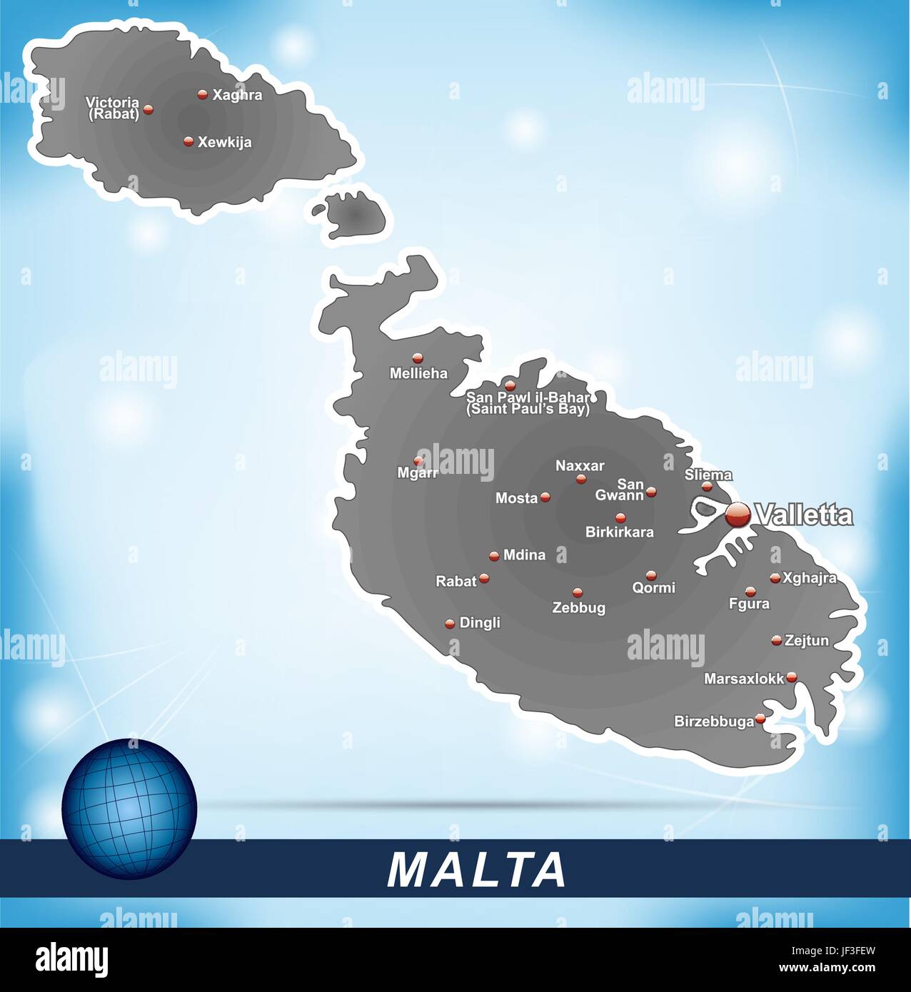 Map malta Stock Vector Images - Alamy