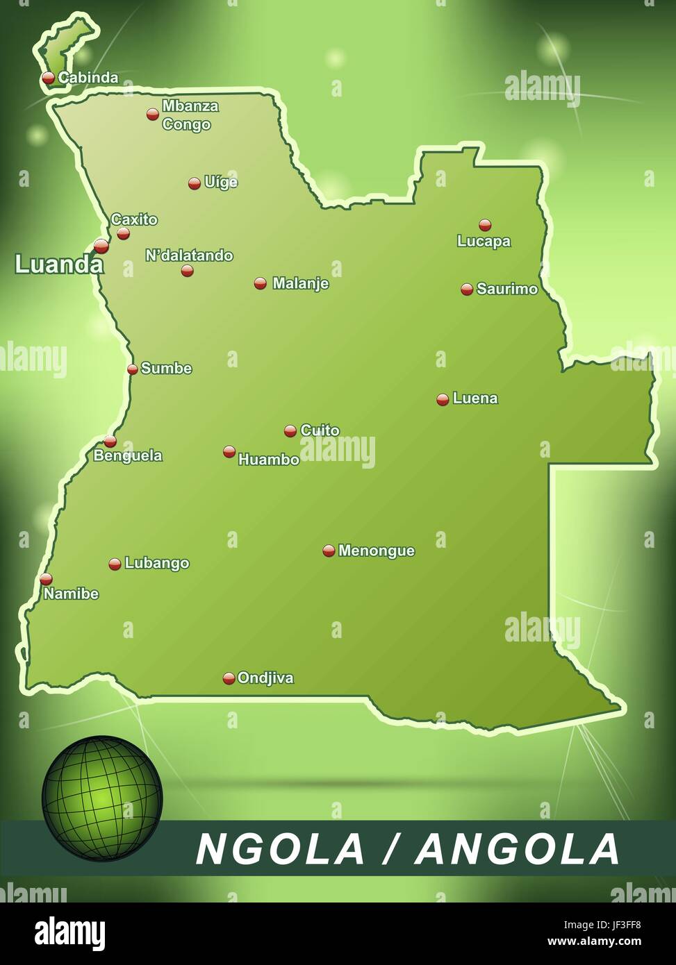 map of angola Stock Vector Image & Art - Alamy