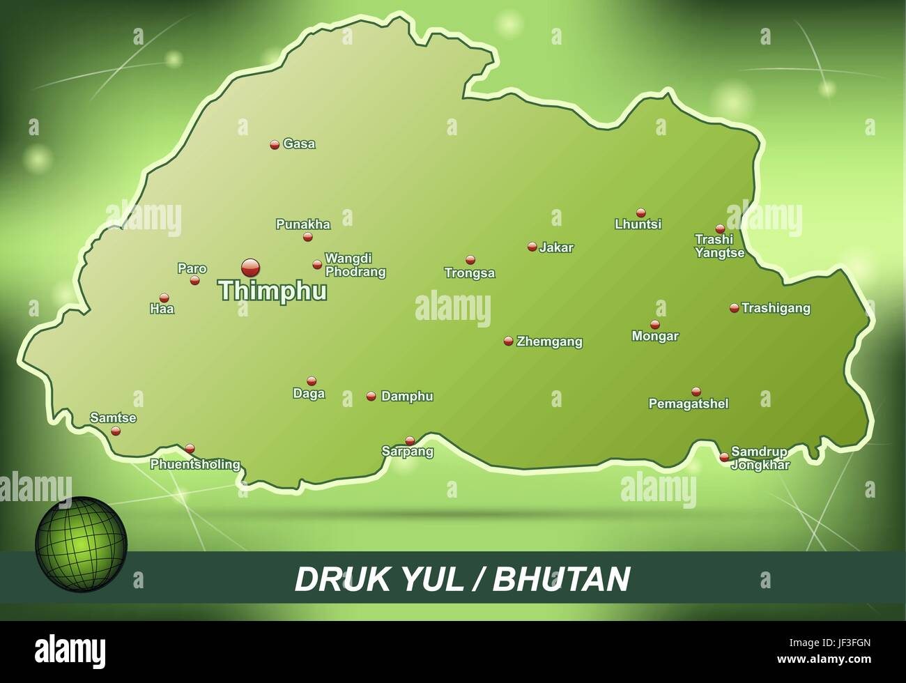 Map of bhutan hi-res stock photography and images - Alamy
