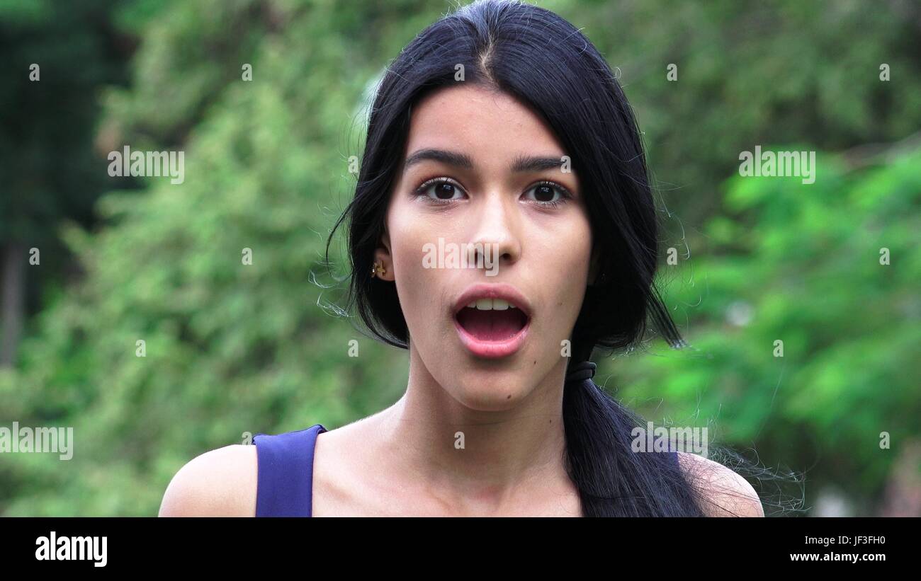 Teen girl shocked startled hi-res stock photography and images - Alamy
