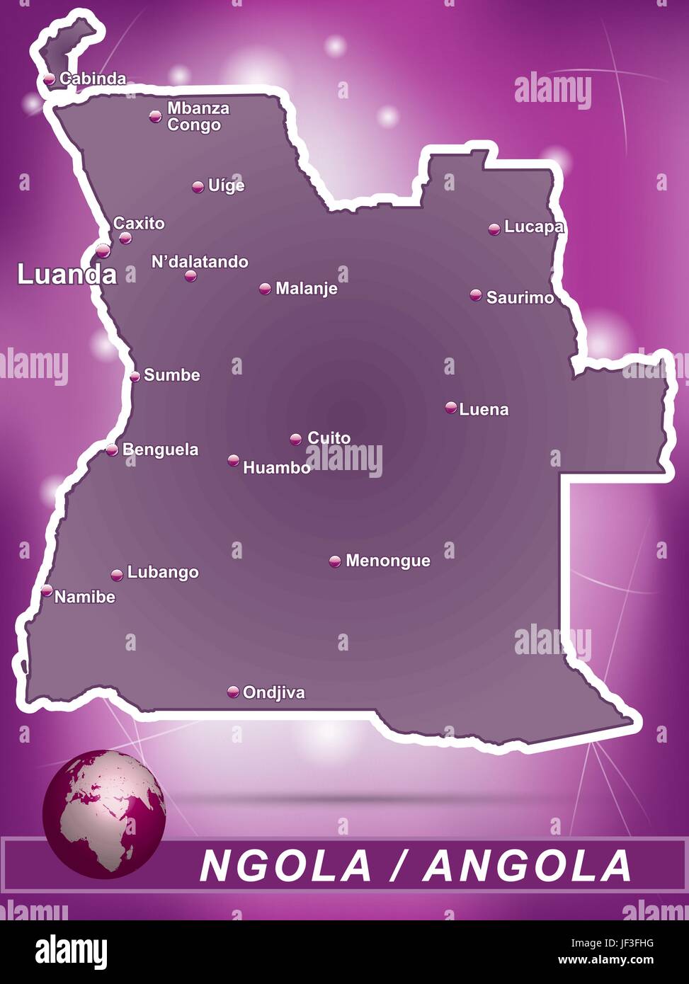 Map of angola hi-res stock photography and images - Alamy
