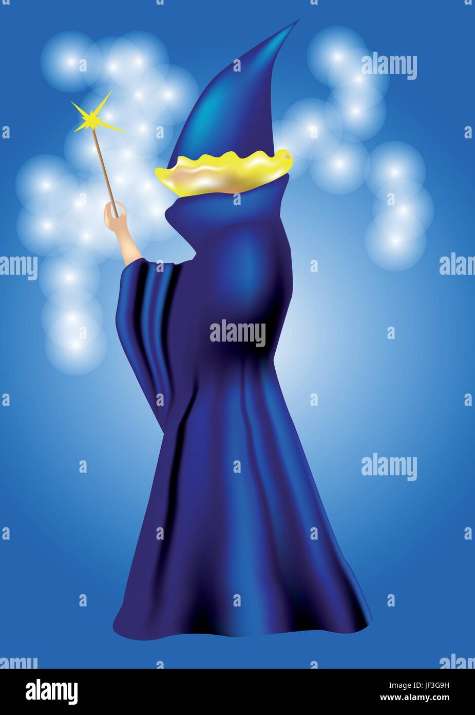 blue, hat, fantasy, magical, illustration, robe, magician, magus ...