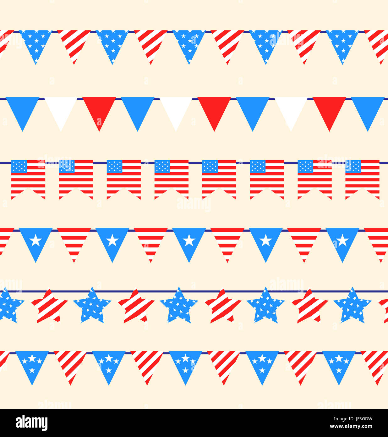 Illustration Hanging Bunting Pennants for American Holidays, National ...