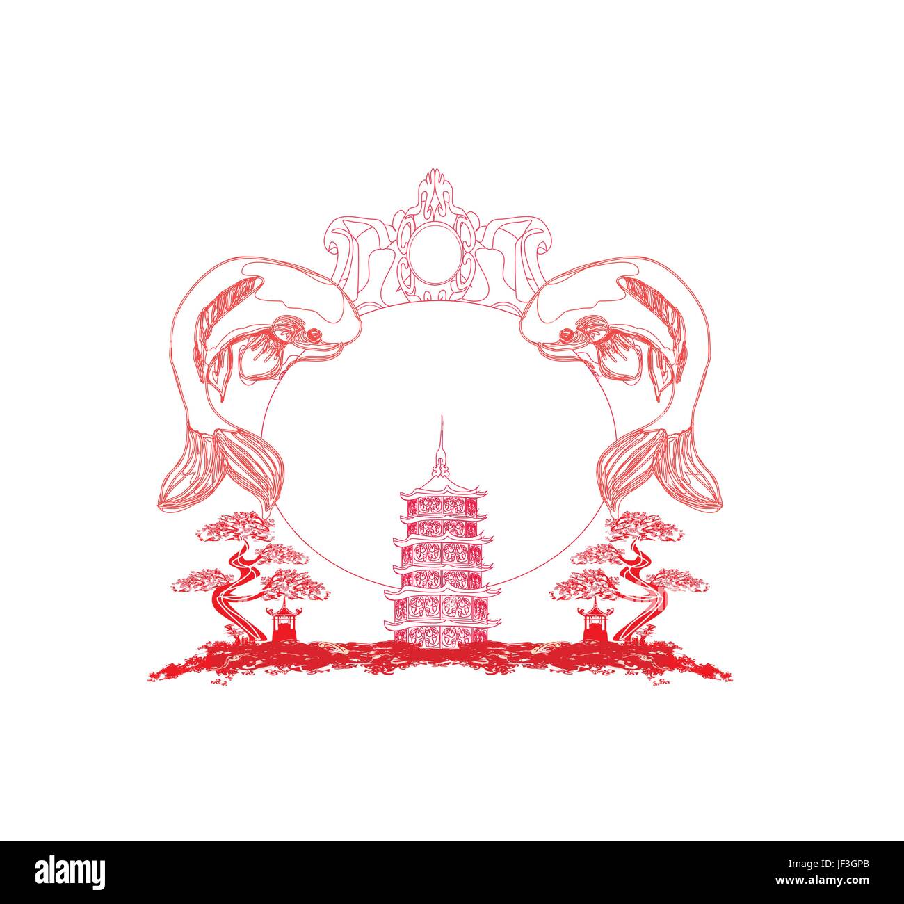 White japanese koi in Stock Vector Images - Alamy