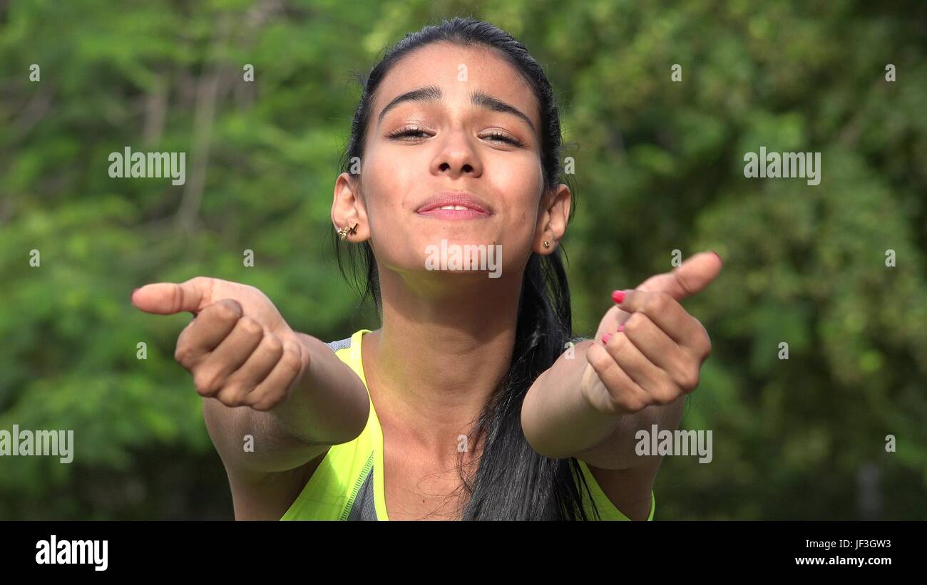 Pretty Girl And Hope Stock Photo - Alamy