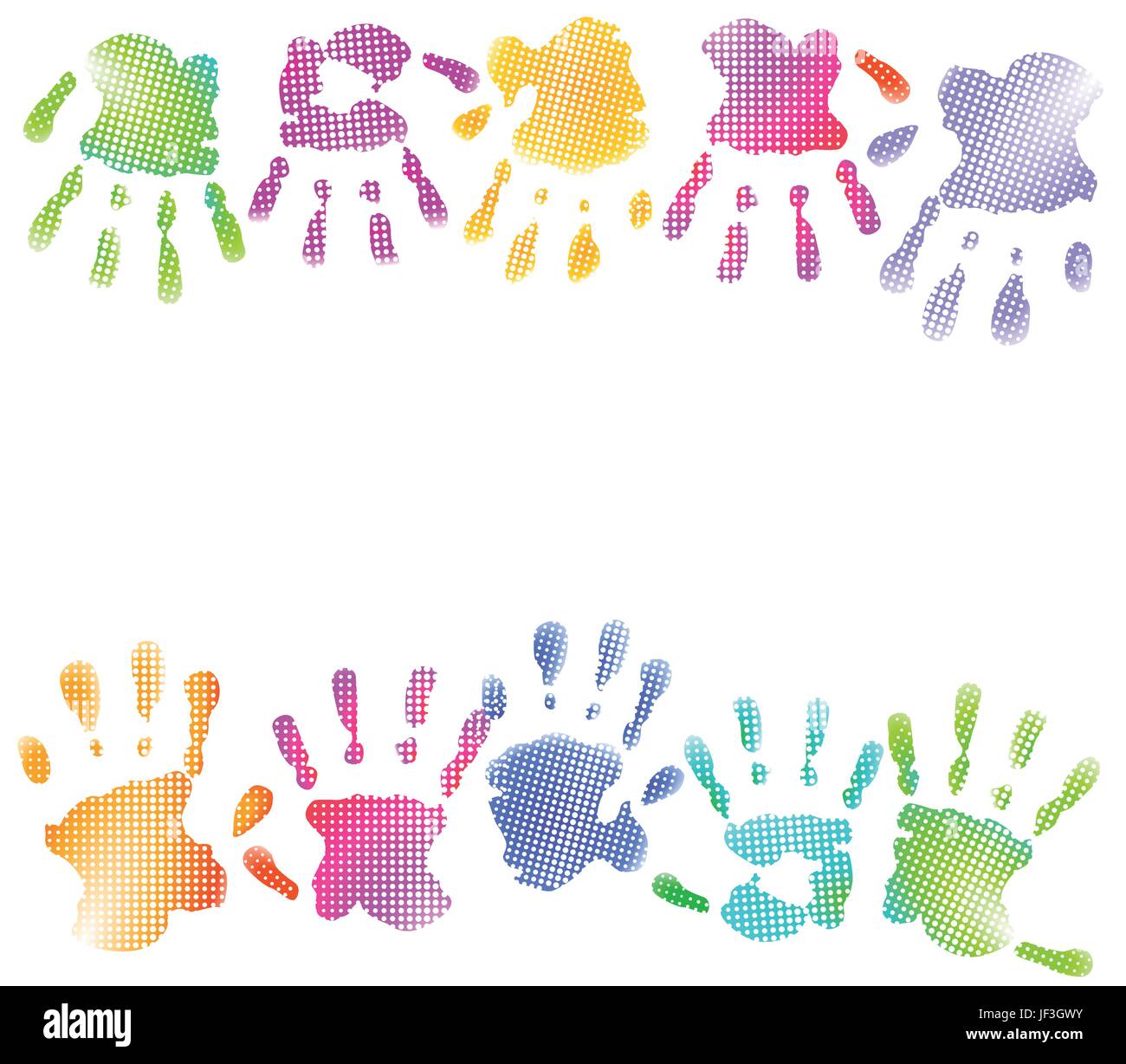 Handprint Border Background