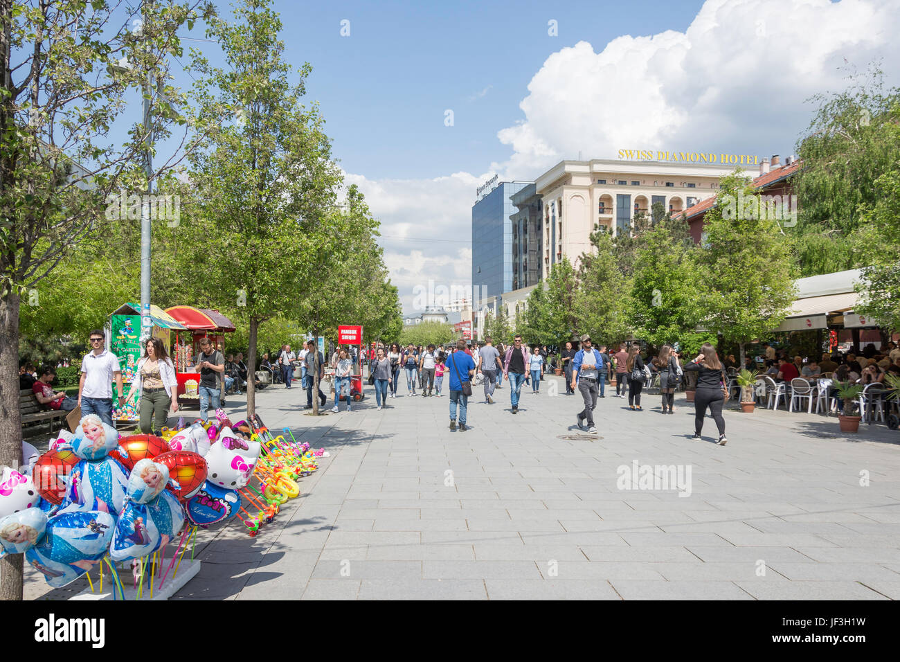 Pedestrianised Sheshi Nene Tereza (shopping street), Pristina ...
