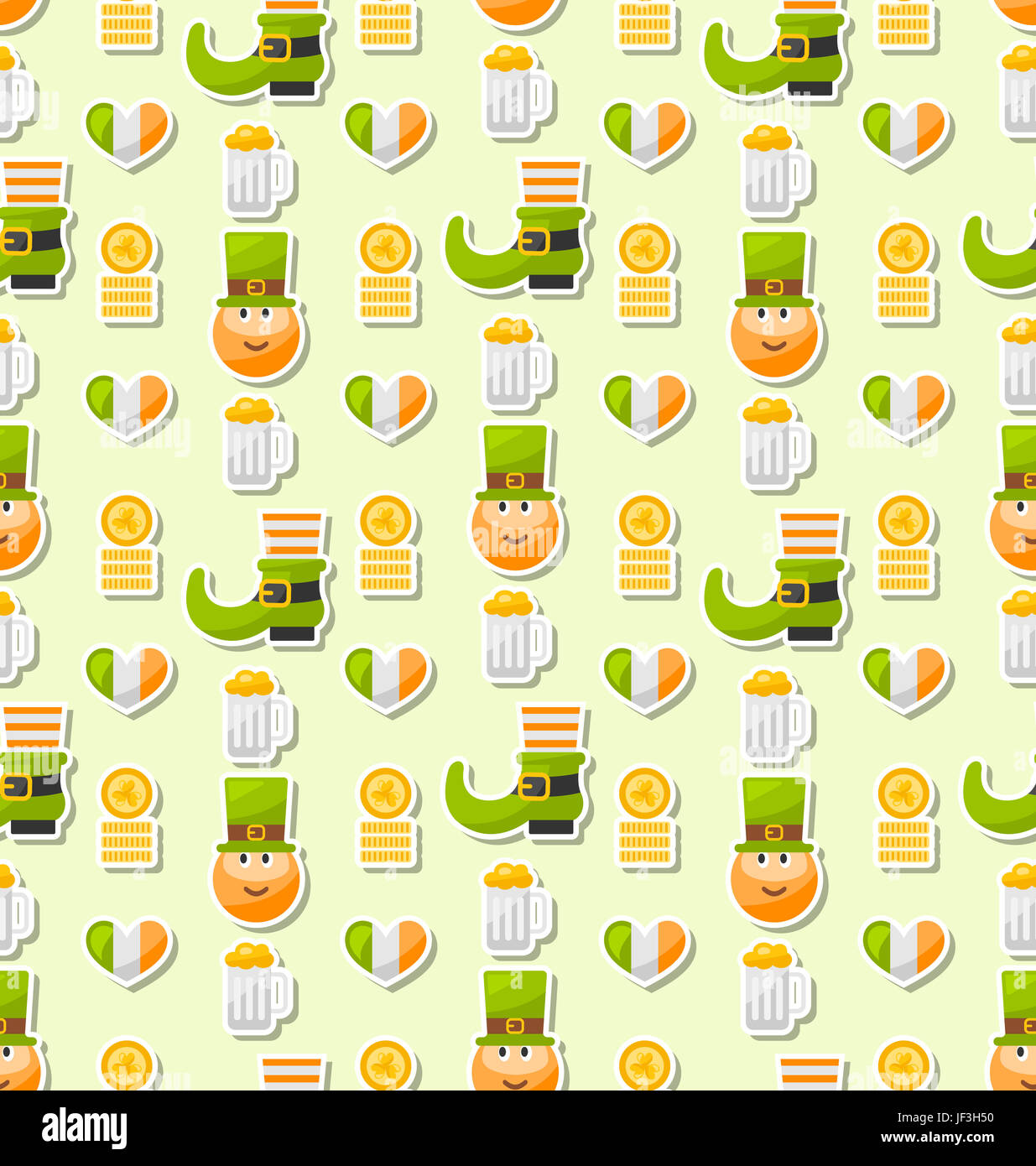 Illustration Seamless Background with Traditional Irish Elements and ...