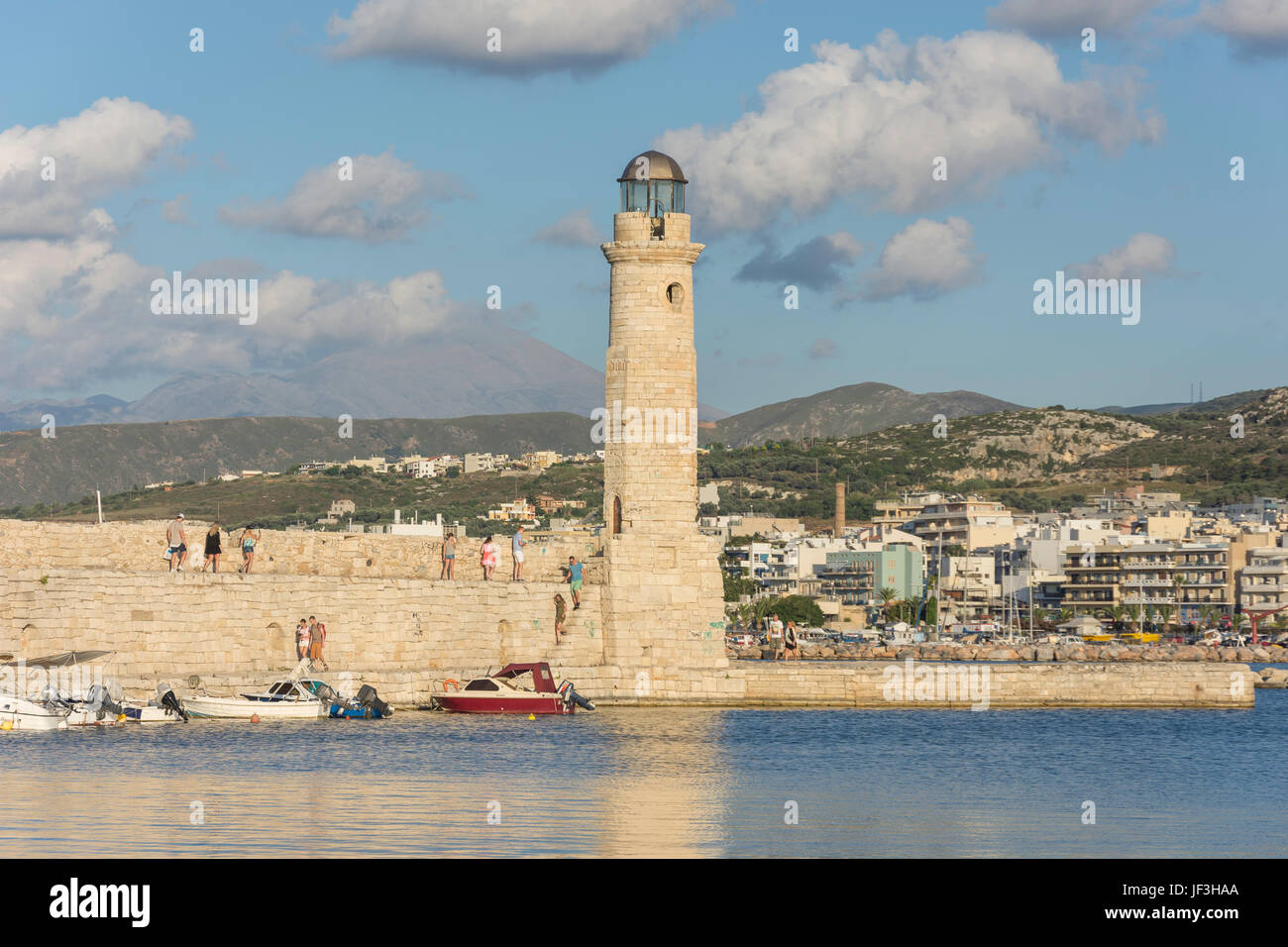 Venetian Lighthouse in Old Harbour, Rethymno (Rethymnon), Rethymno ...