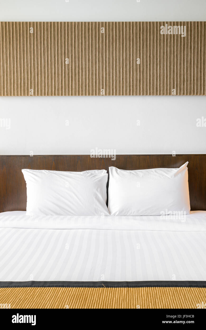 White pillow bedroom Stock Photo - Alamy