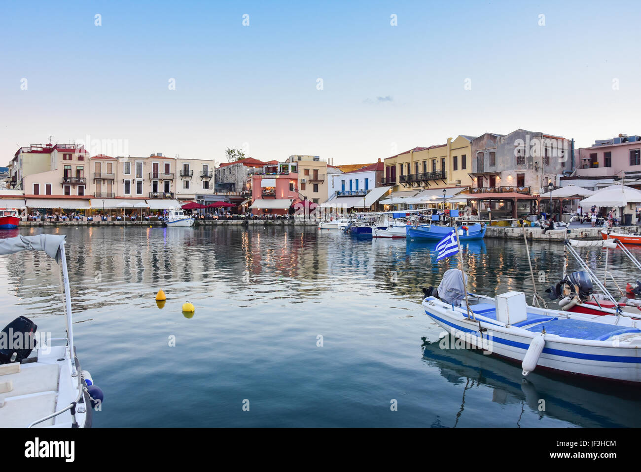 Old harbour at dusk, Rethymno (Rethymnon), Rethymno Region, Kriti ... Old harbour at dusk, Rethymno (Rethymnon), Rethymno Region, Kriti ...