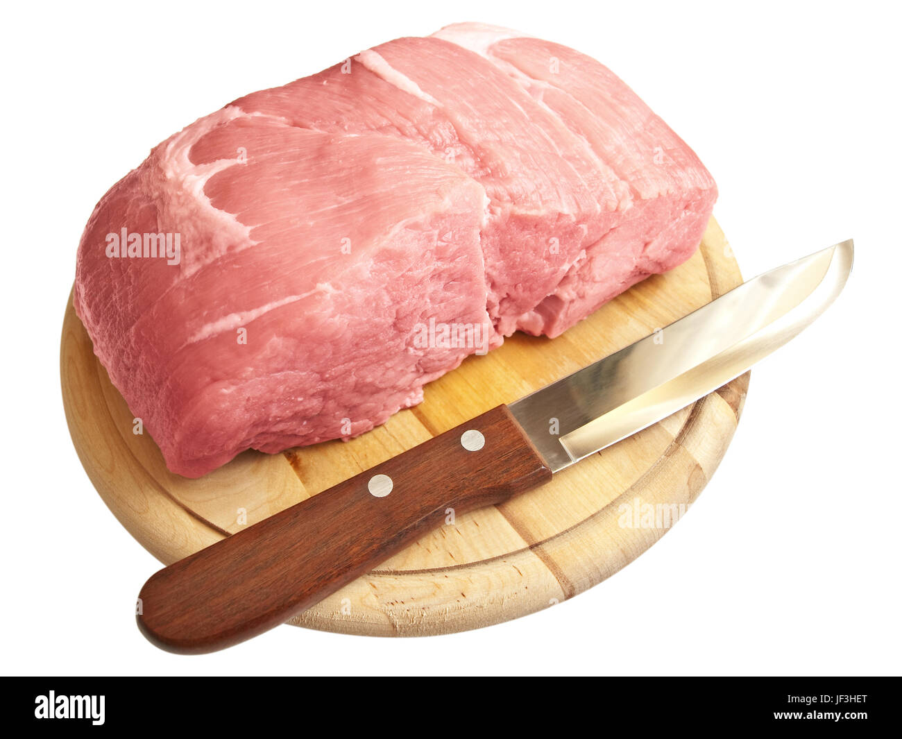 Raw Meat and Kitchen Knife Stock Photo - Alamy