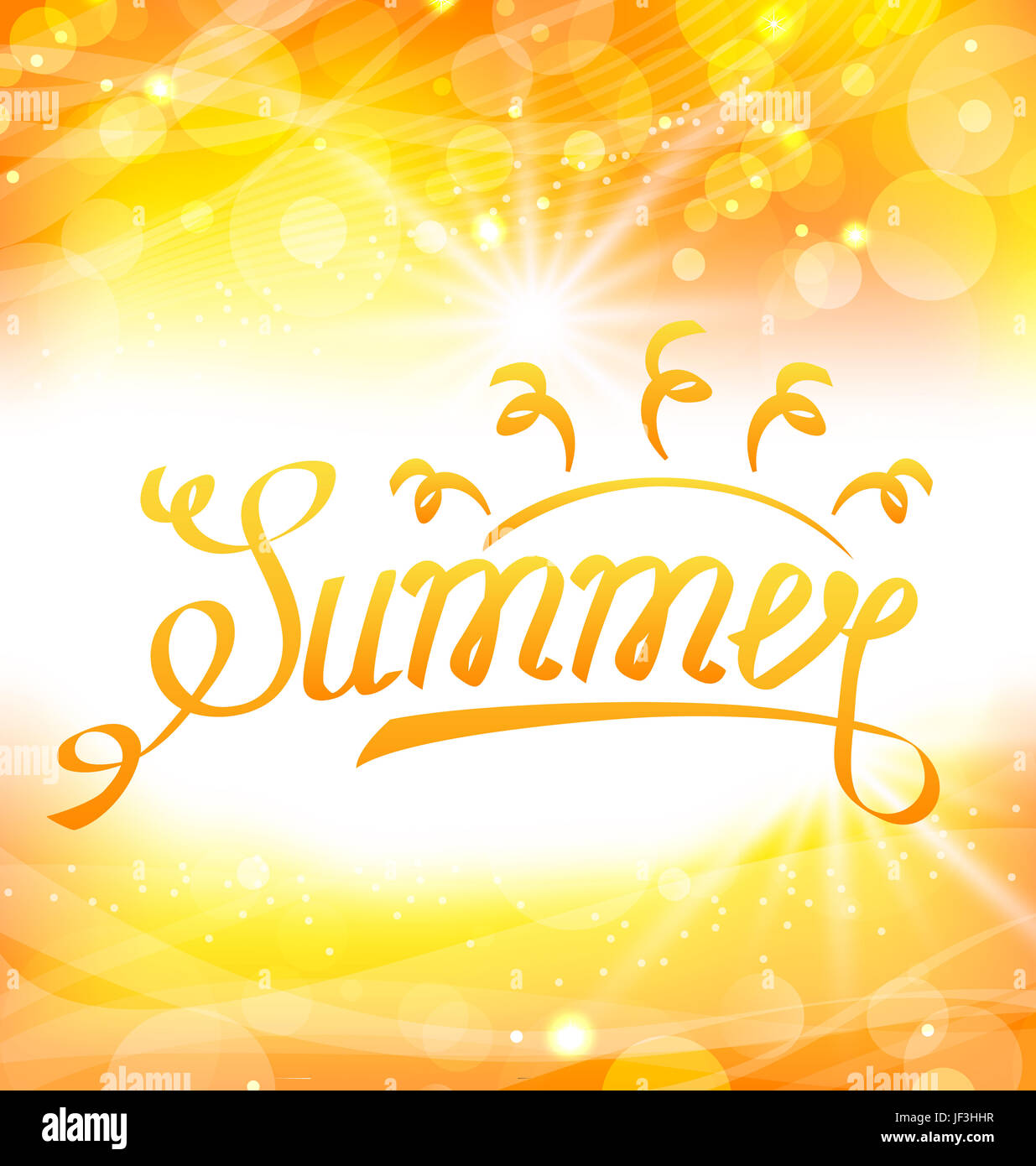 Illustration Summer Abstract Background with Text Lettering, Sun and ...
