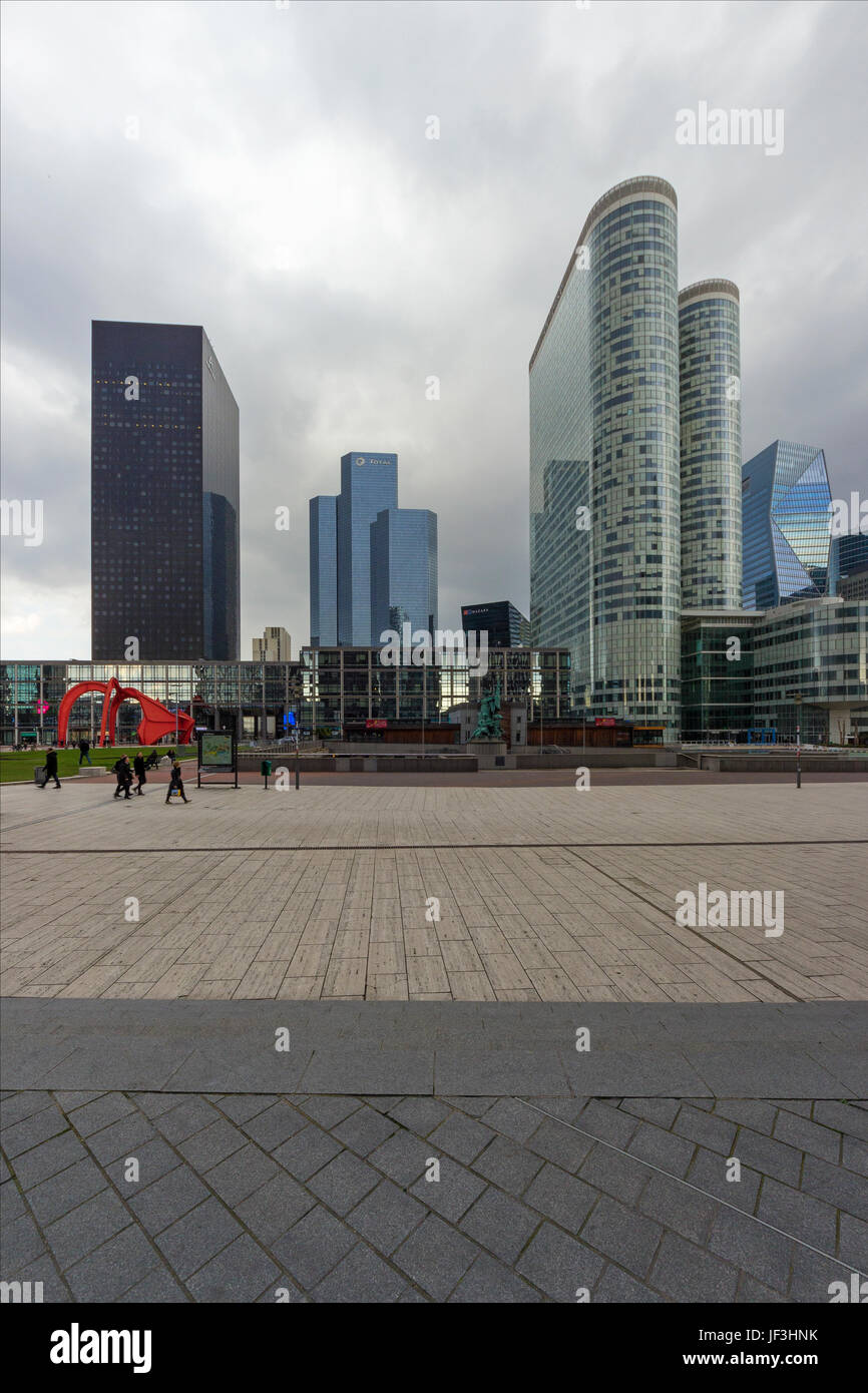 PARIS - MARCH 2014; La Defense financial district in Paris Stock Photo ...
