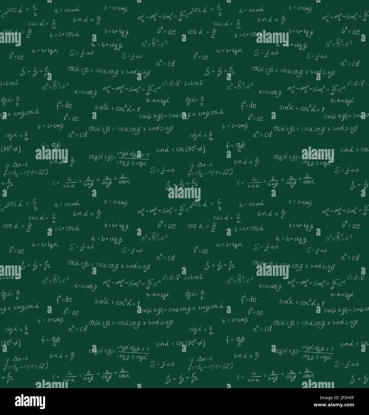Seamless mathematics pattern handwriting on green school board Stock ...
