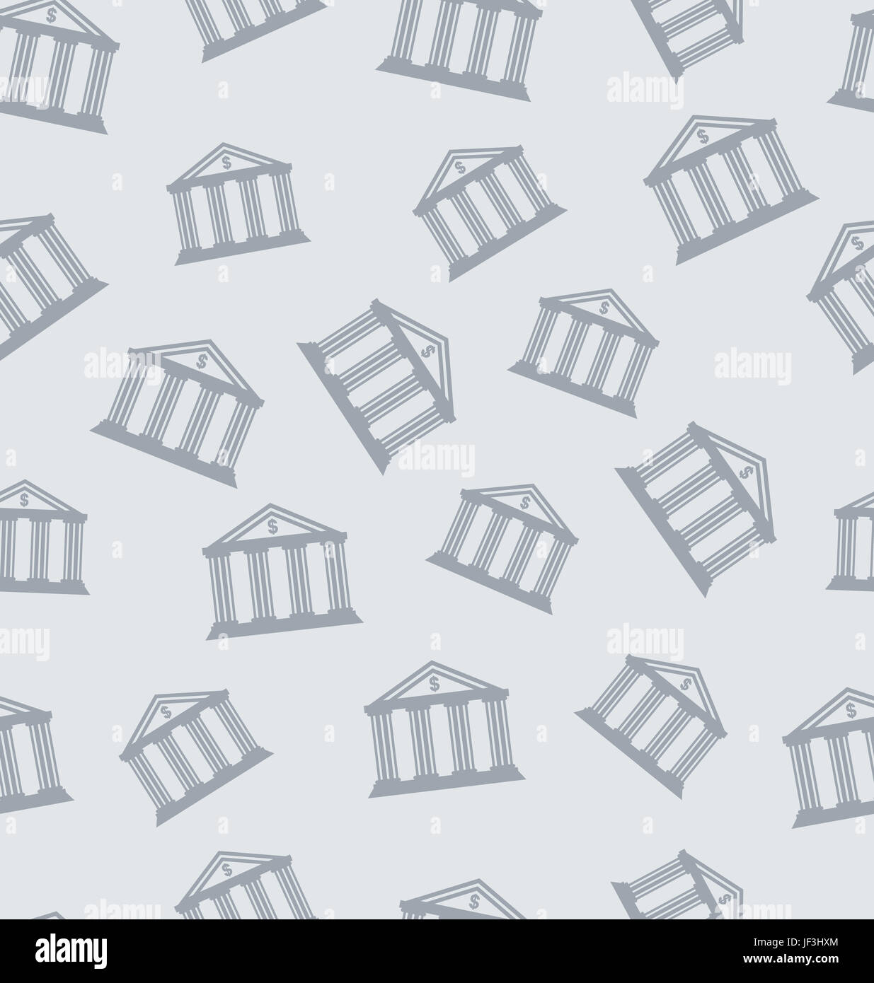 Illustration Seamless Pattern with Building of Bank Stock Photo - Alamy