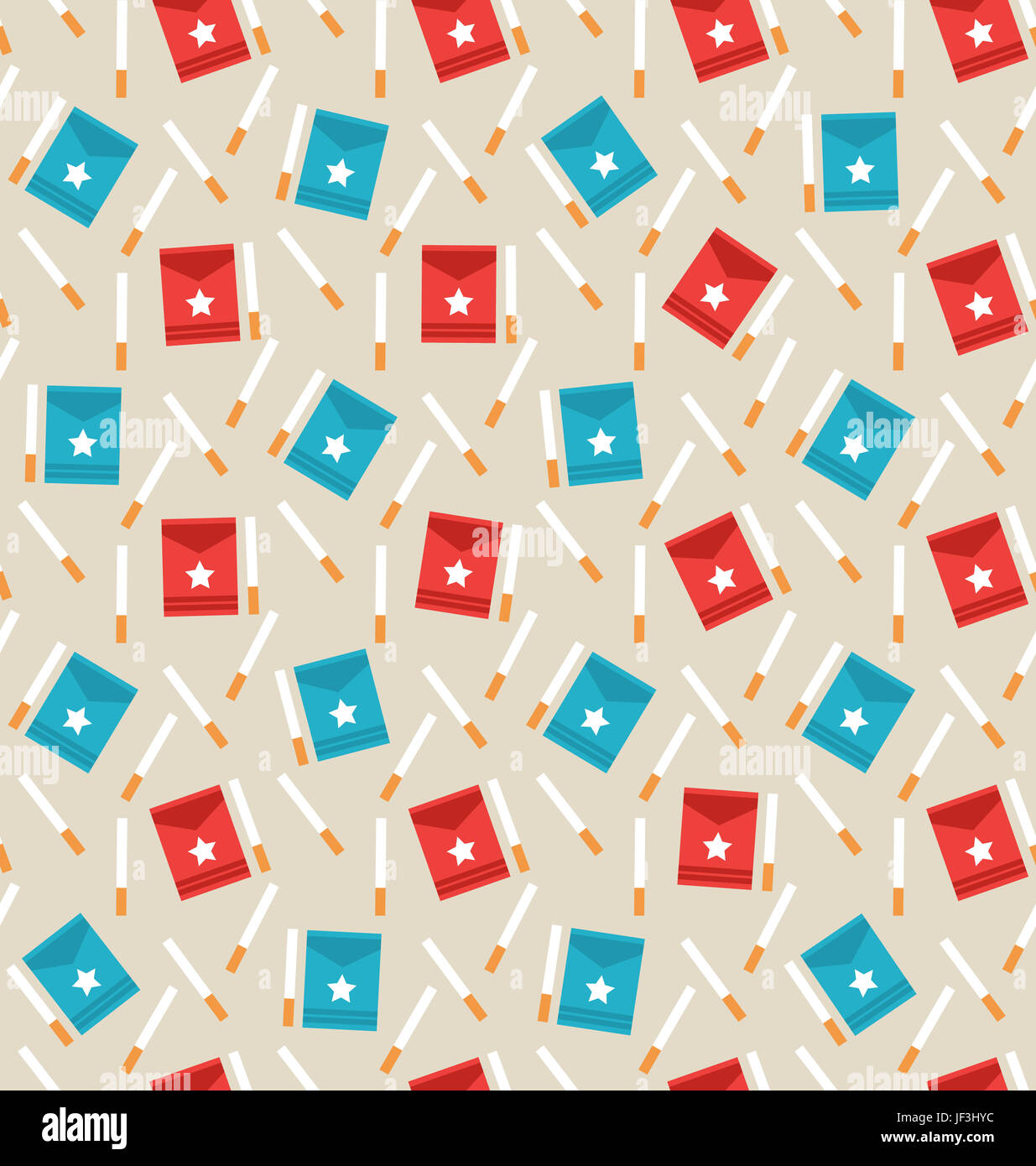 Illustration Seamless Pattern of Package Boxes and Cigarettes, Modern ...