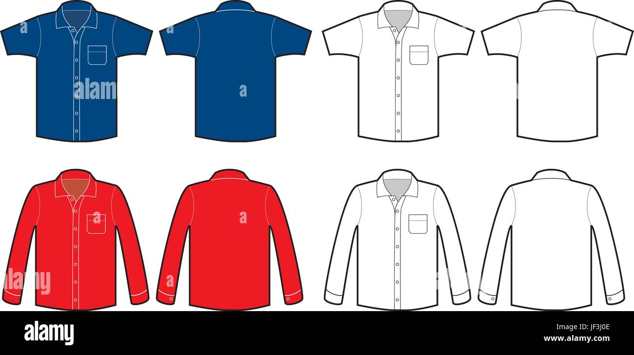 customisable short sleeve and long sleeve button shirts template front ... customisable short sleeve and long sleeve button shirts template front ...