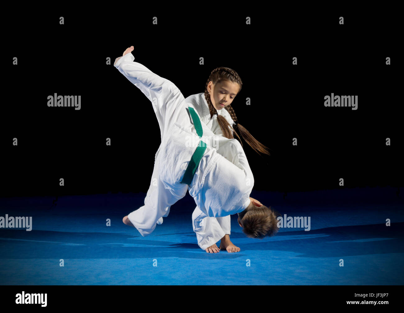 Children martial arts fighters isolated Stock Photo - Alamy