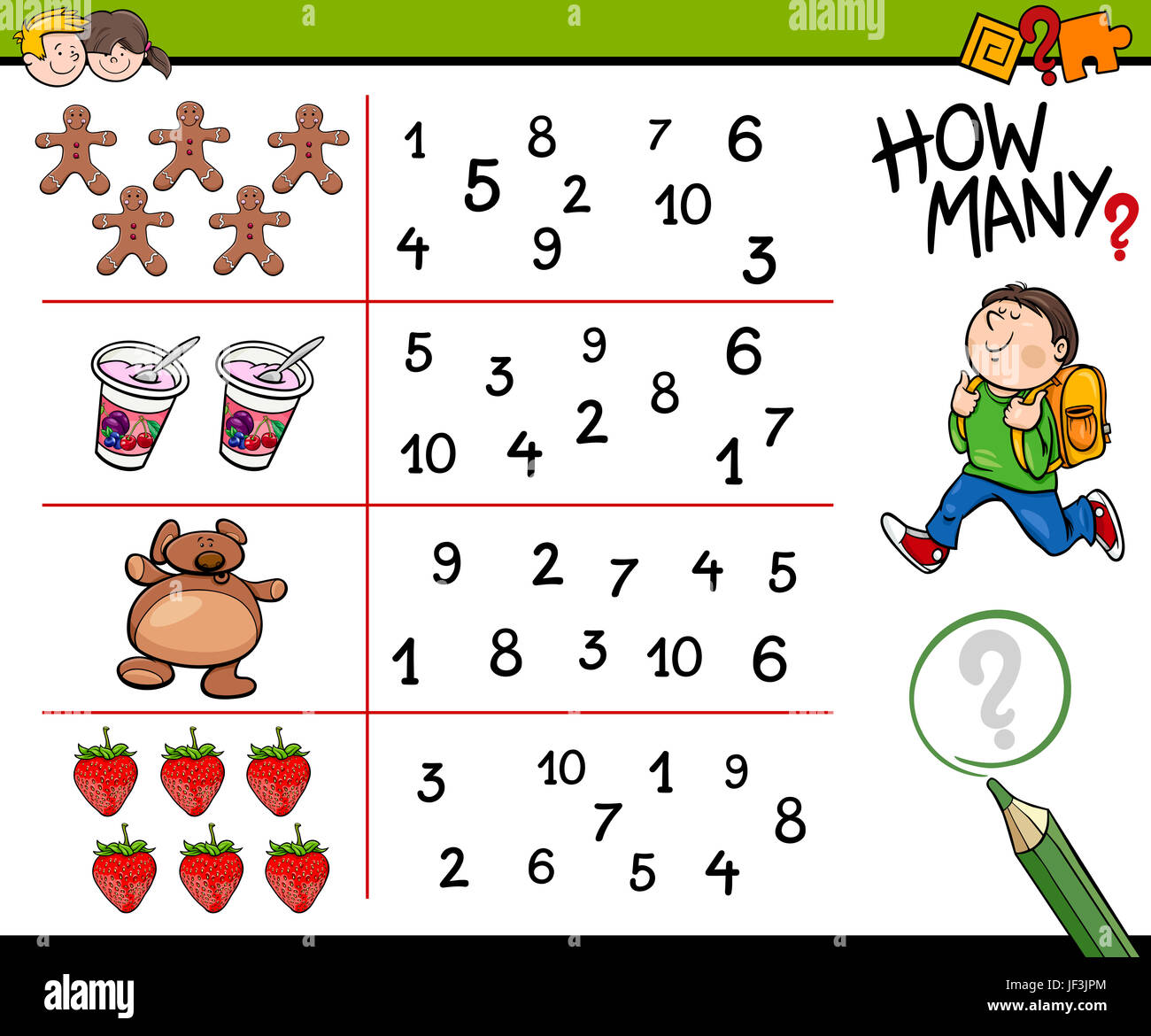educational counting activity for kids Stock Photo - Alamy