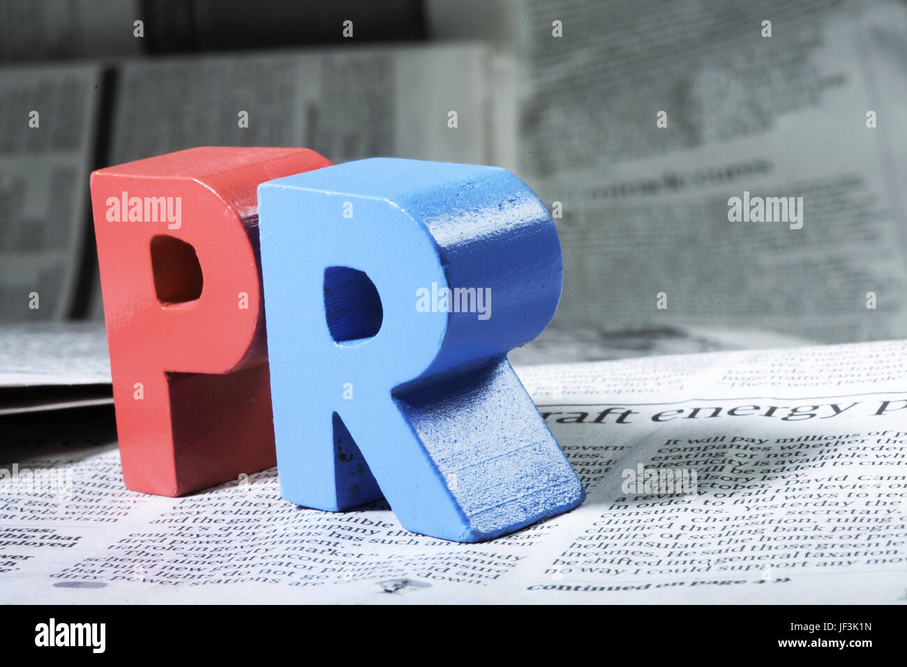Word PR on newspaper Stock Photo - Alamy