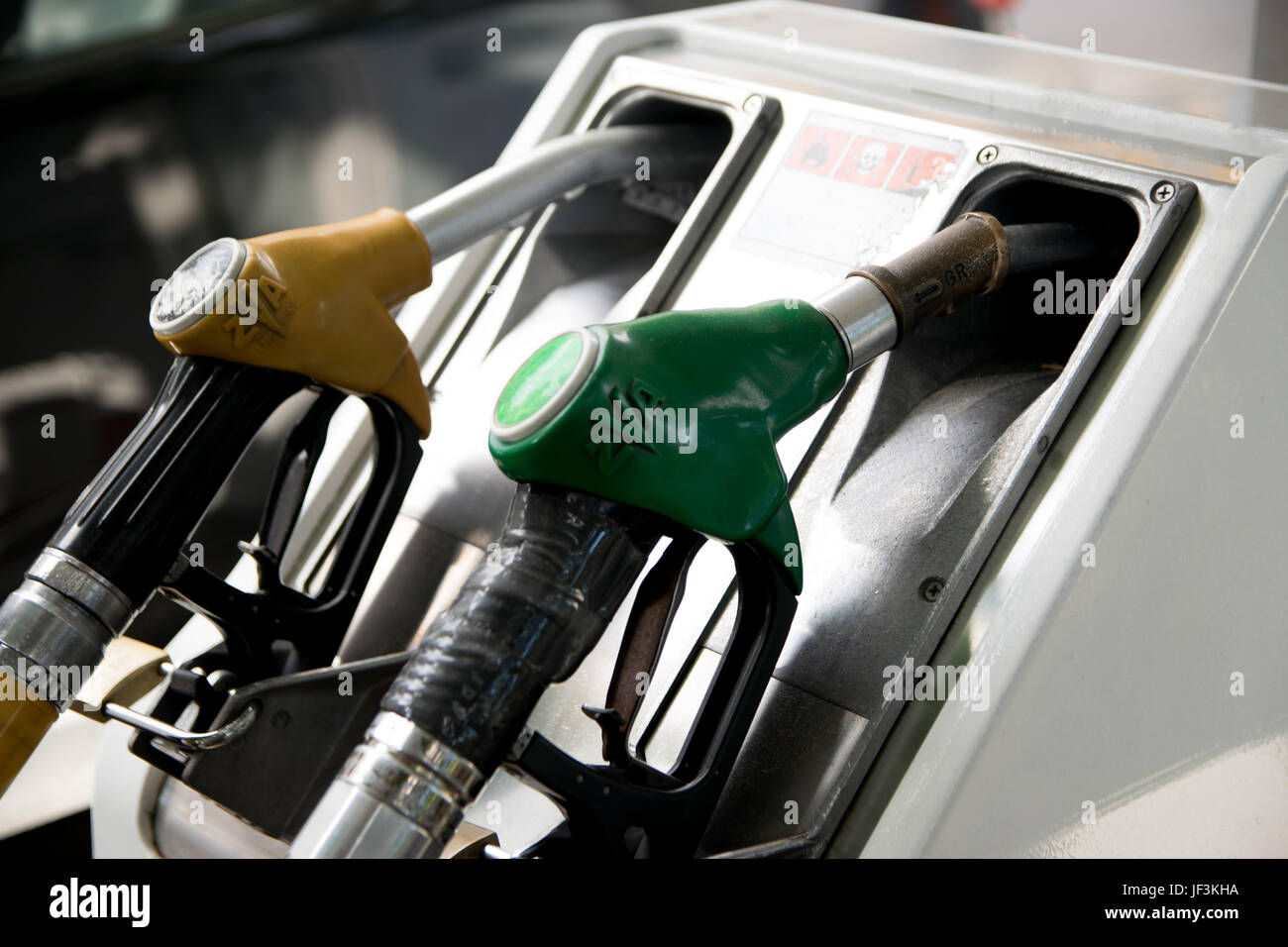 Detail of a fuel pump in a gas station Stock Photo - Alamy