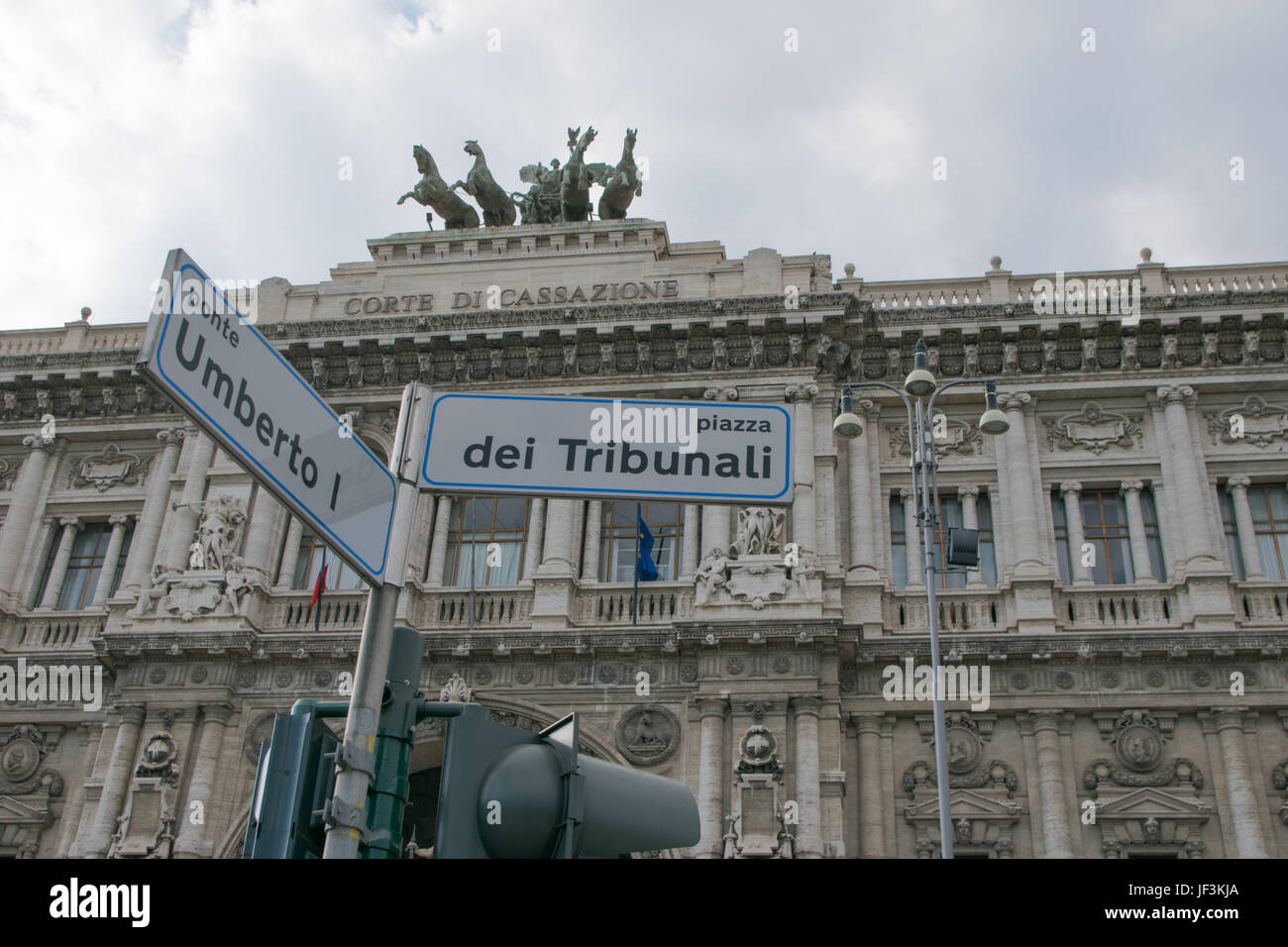 Piazza Dei Tribunali, Roman Street Sign in Rome, Italy Stock Photo - Alamy