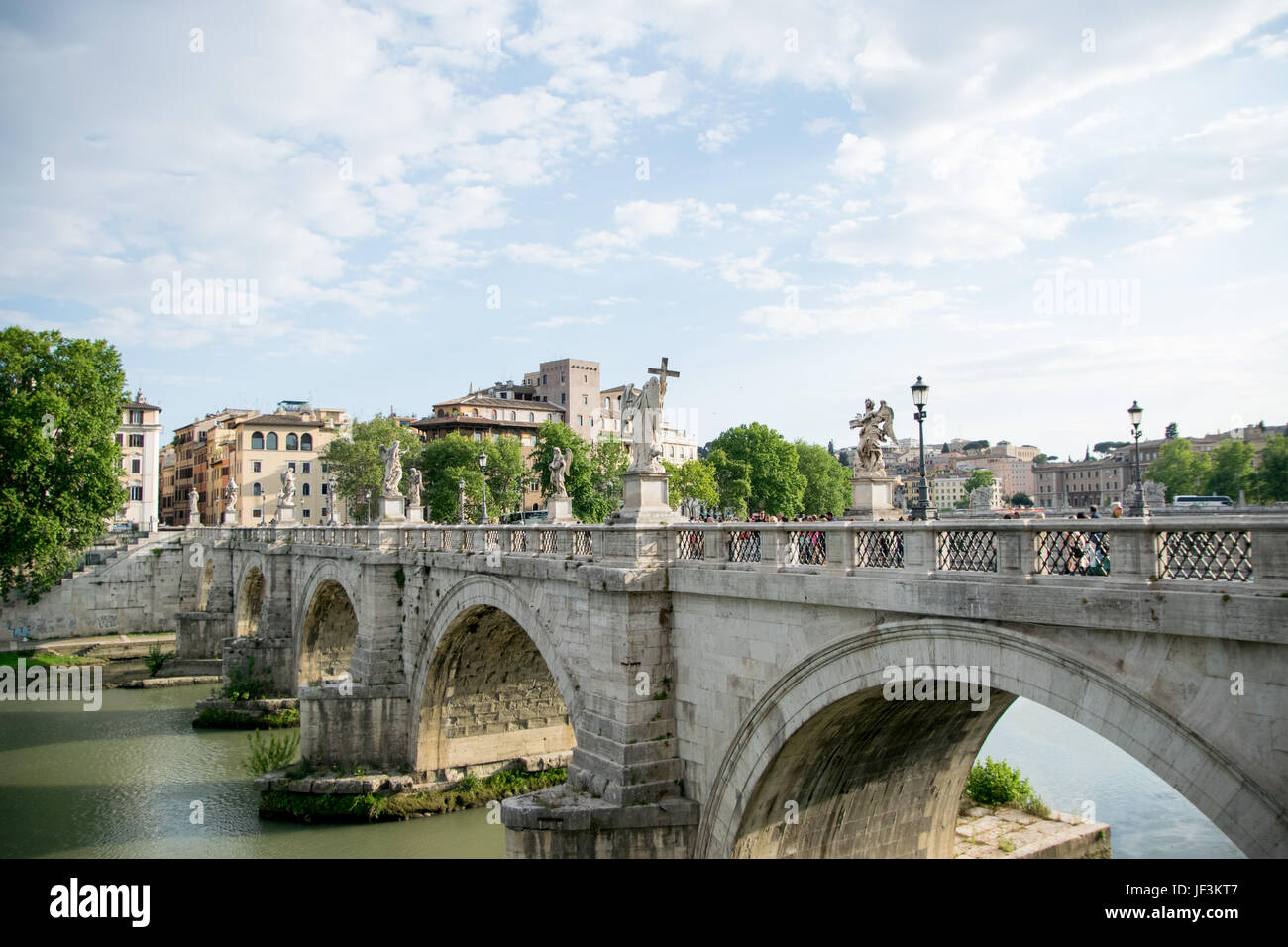 Ponte Sant'Angelo bridge crossing the river Tiber Stock Photo - Alamy