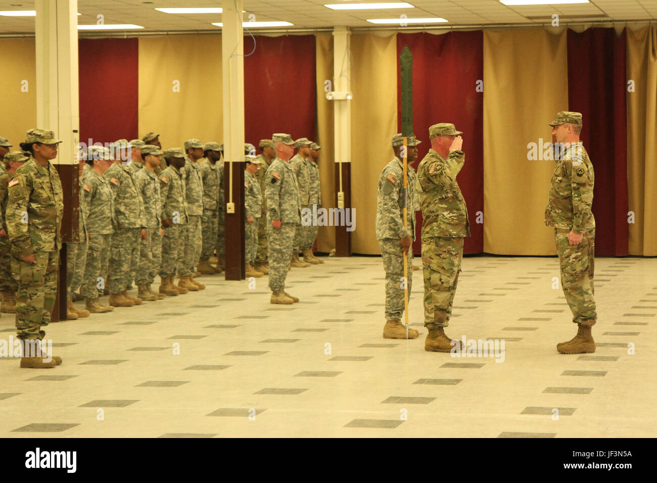 Capt. Samuel Coover, 252nd Quartermaster Company commander, takes ...