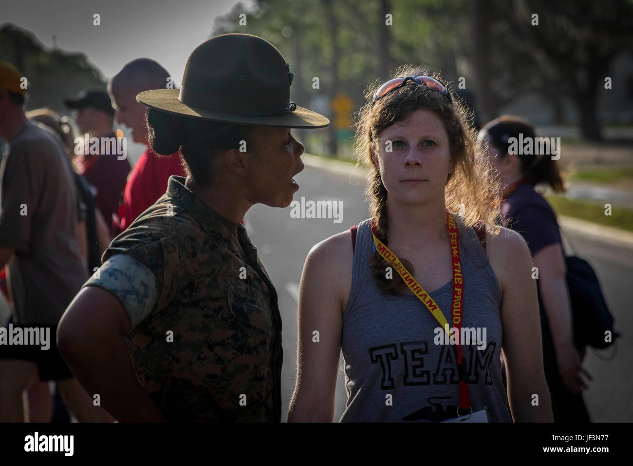 U.S. Marine Corps Staff Sgt. Simone King questions an educator’s lack ...