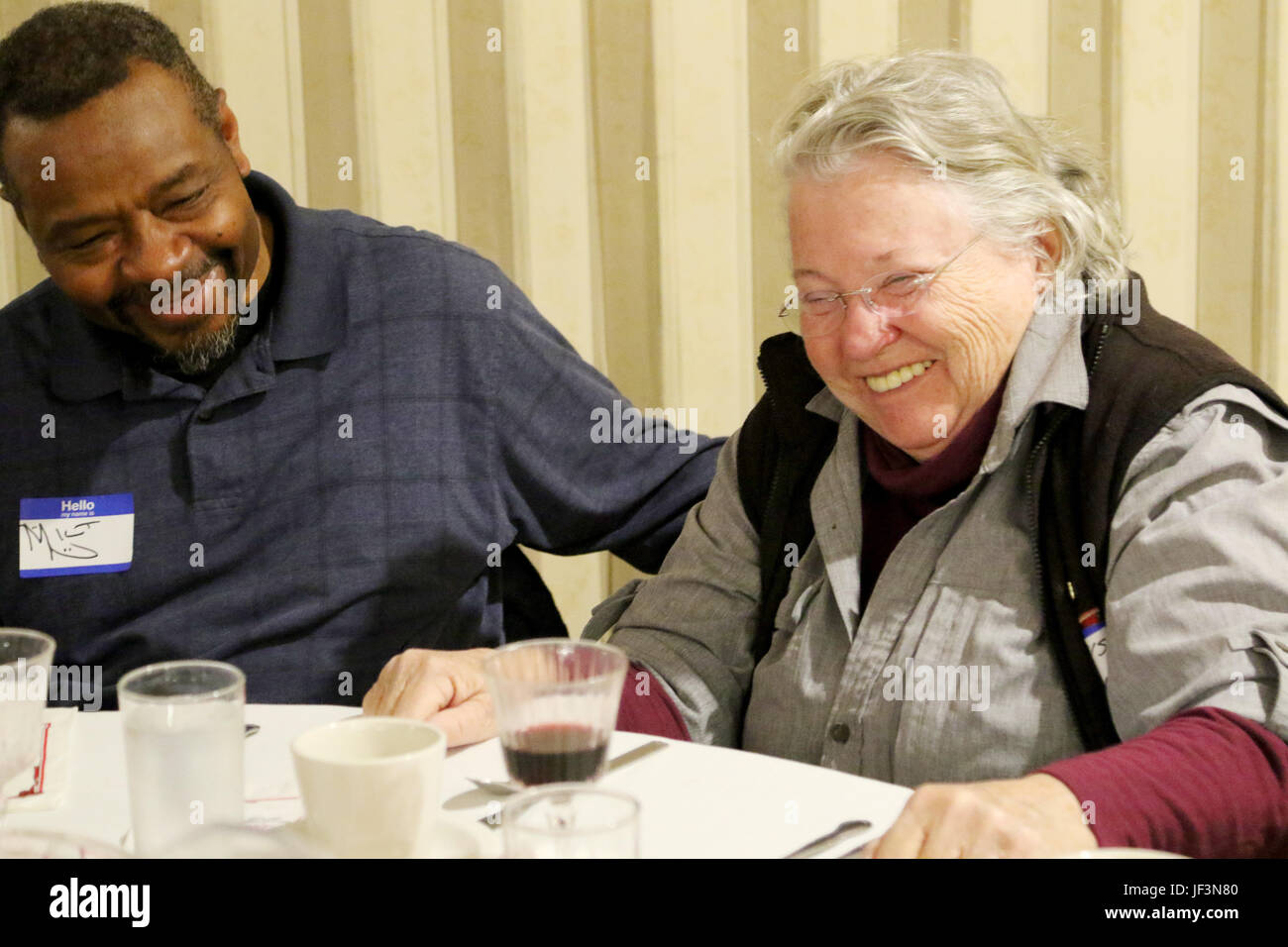 Two veterans share some laughs during the 98th Training Division ...