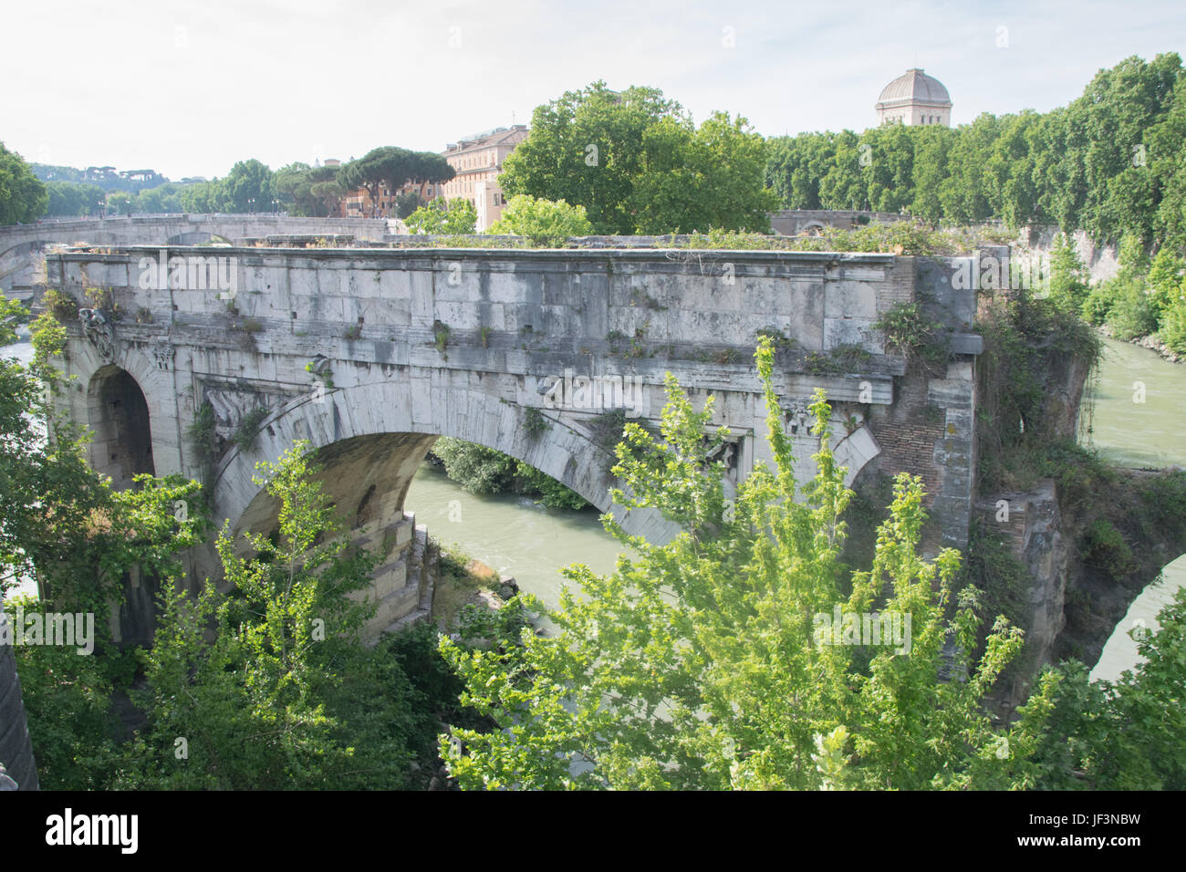 Ancient Roman bridge in Rome Stock Photo - Alamy