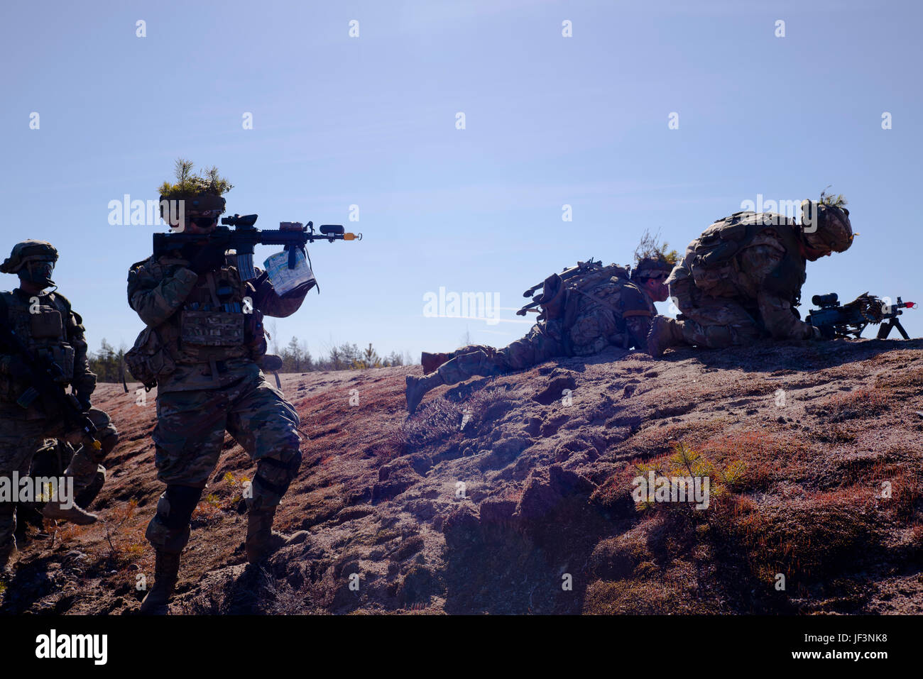 U.S. Soldiers of Apache Troop, 1st Squadron, 2nd Cavalry Regiment, scan ...