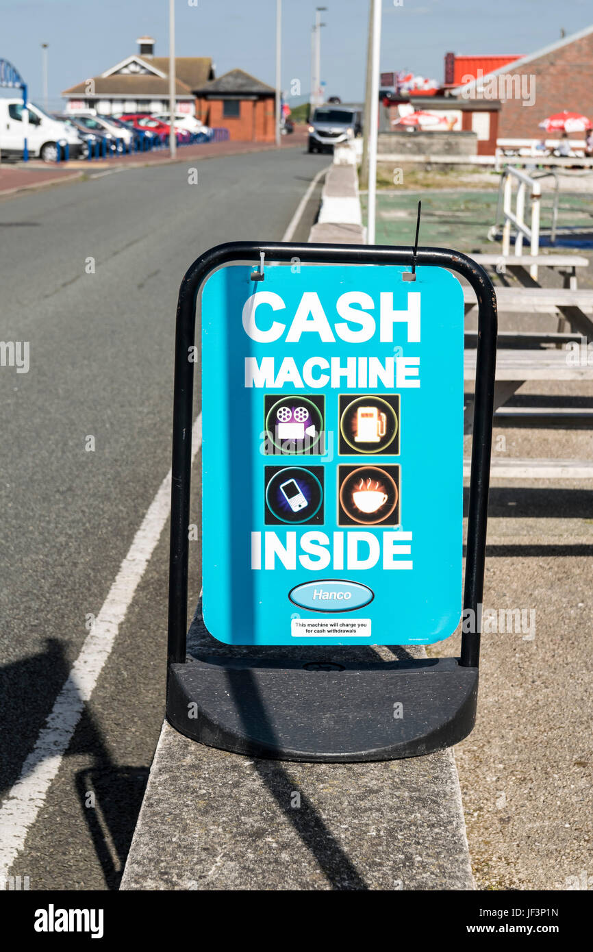 Hanco Cash Machine sign Stock Photo - Alamy