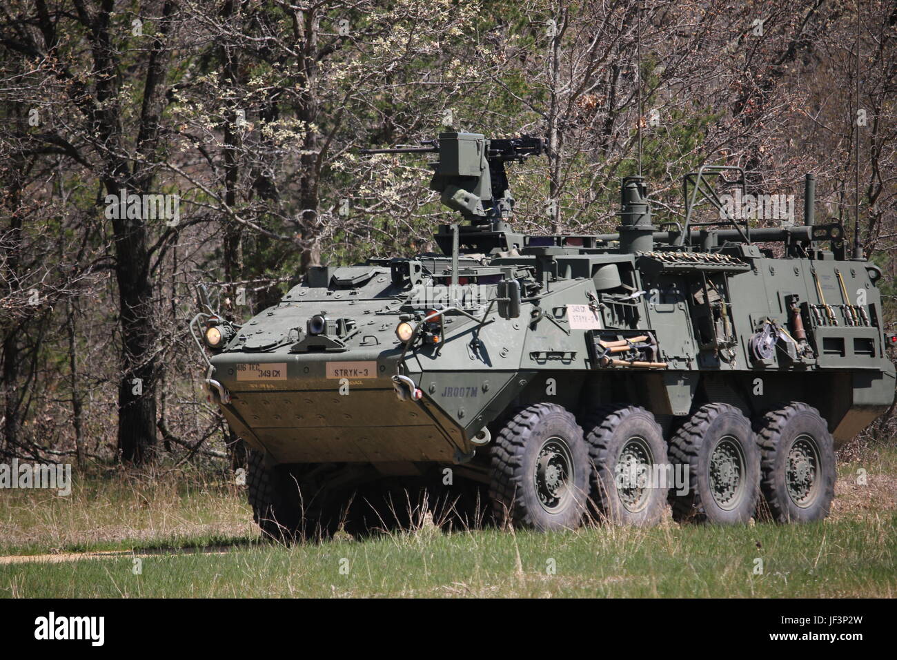 Soldiers participating in the Red Dragon 2017 exercise drive Stryker ...