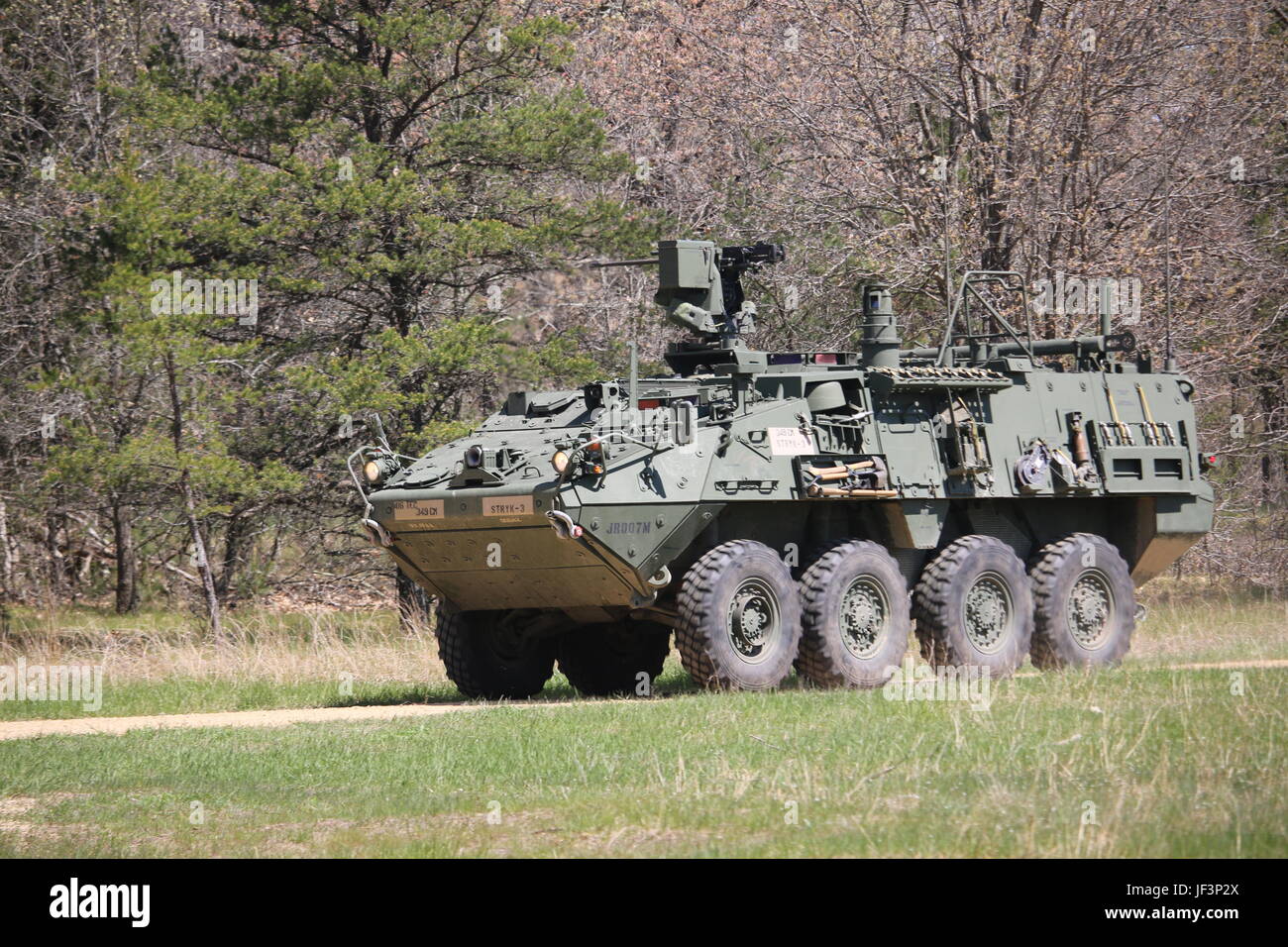 Soldiers drive Stryker vehicles during Red Dragon 2017 at Fort McCoy, a ...