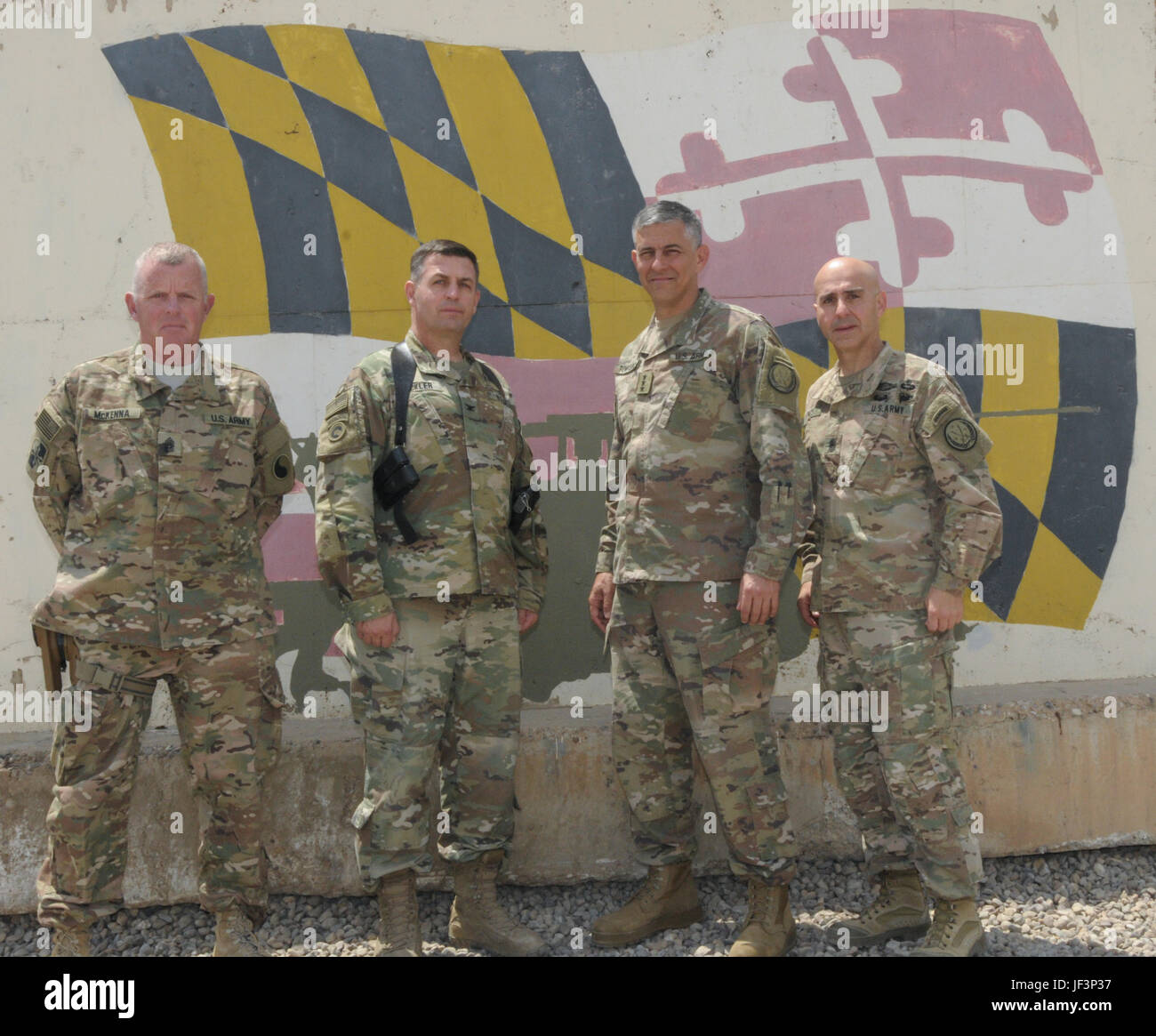 29th Combat Aviation Brigade personnel pose at Camp Taji, Iraq, while ...