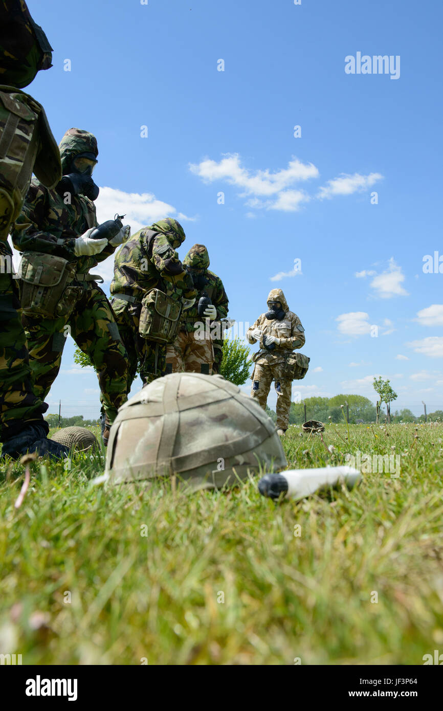 Members of the British Armed Forces assigned to local units, use the ...