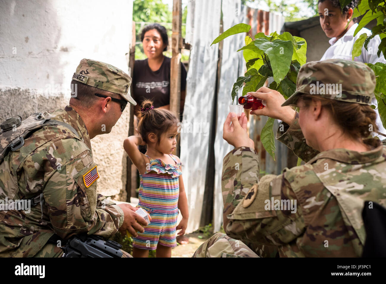 U.S. Army Lt. Col. Rhonda Dyer, Joint Task Force - Bravo, measures out ...