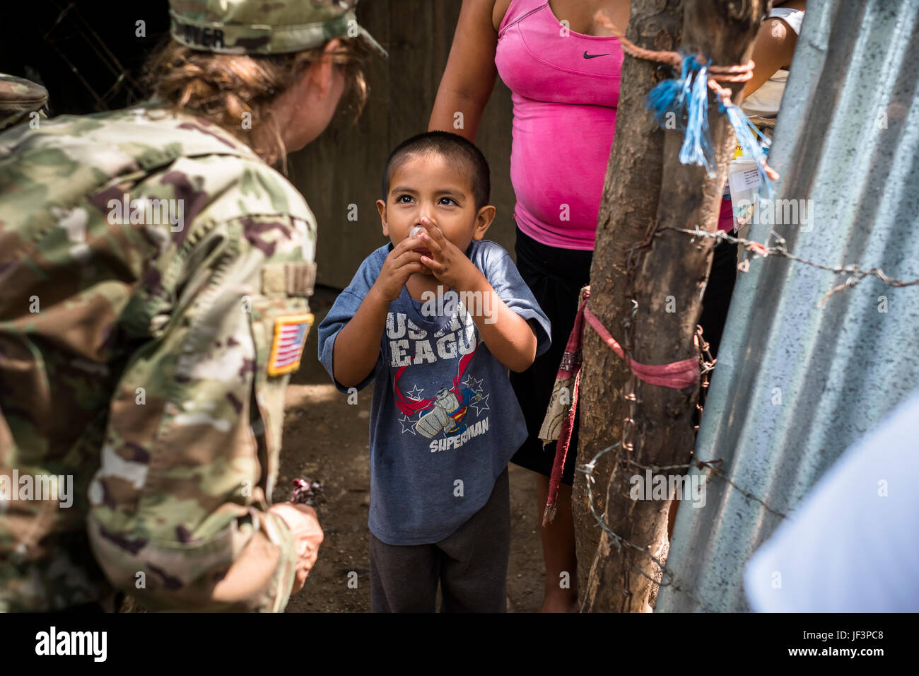 U.S. Army Lt. Col. Rhonda Dyer, Joint Task Force - Bravo, gives ...