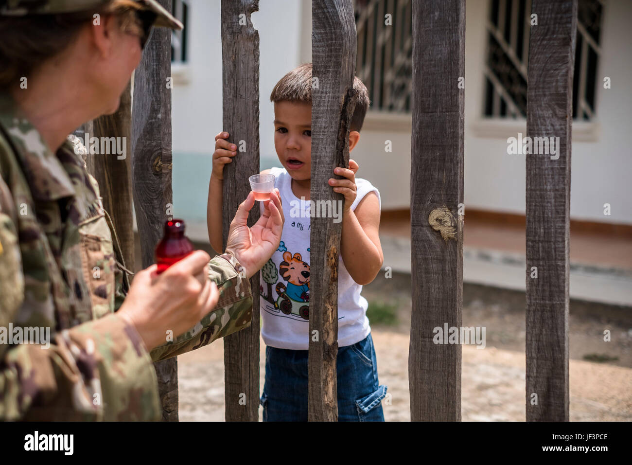 U.S. Army Lt. Col. Rhonda Dyer, Joint Task Force - Bravo, gives ...