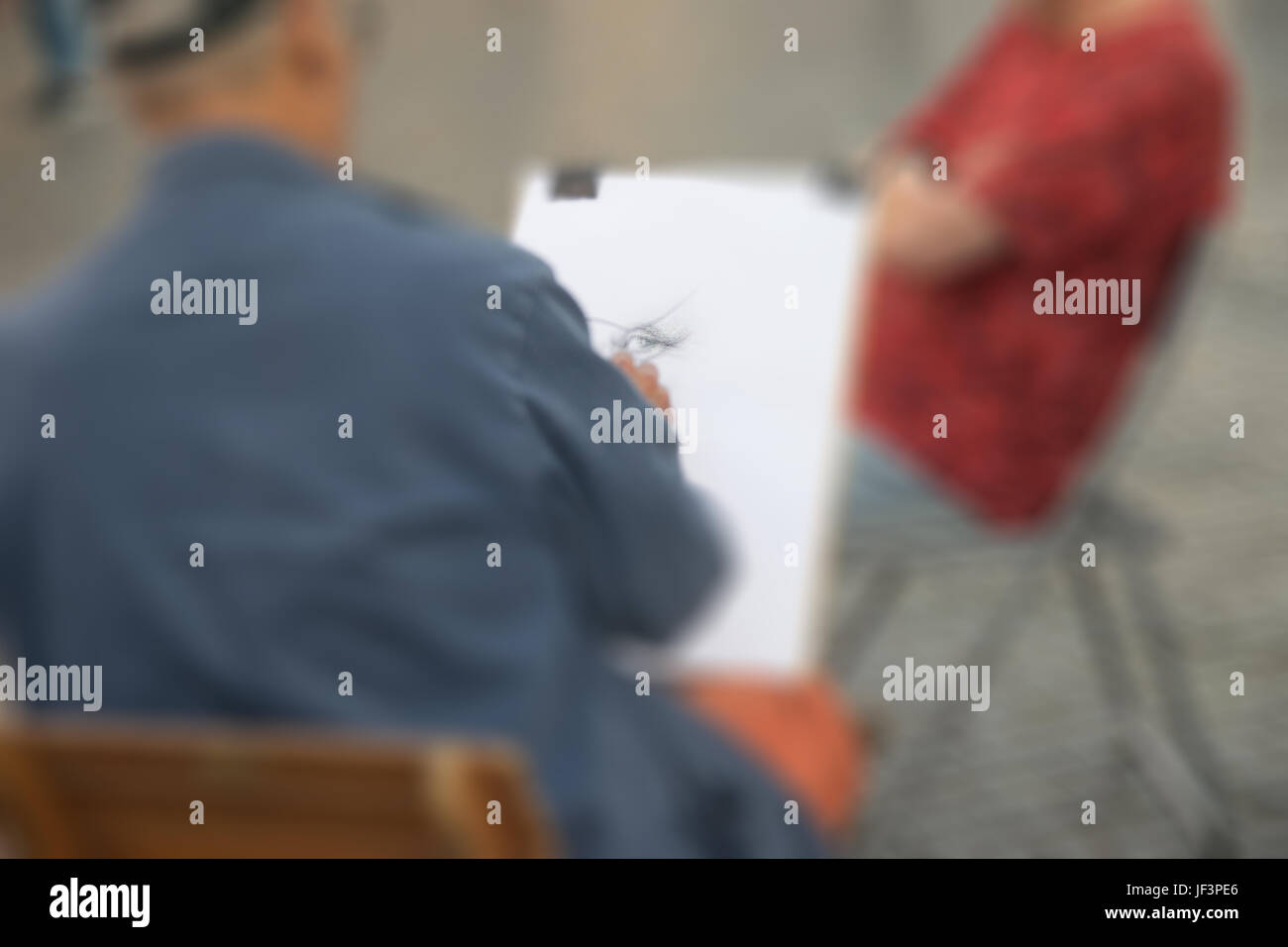 Artist drawing portrayal hi-res stock photography and images - Alamy