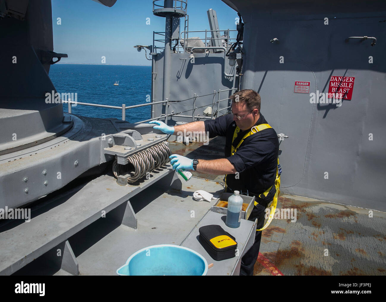 PACIFIC OCEAN – Petty Officer 3rd Class David Huffman, a fire ...