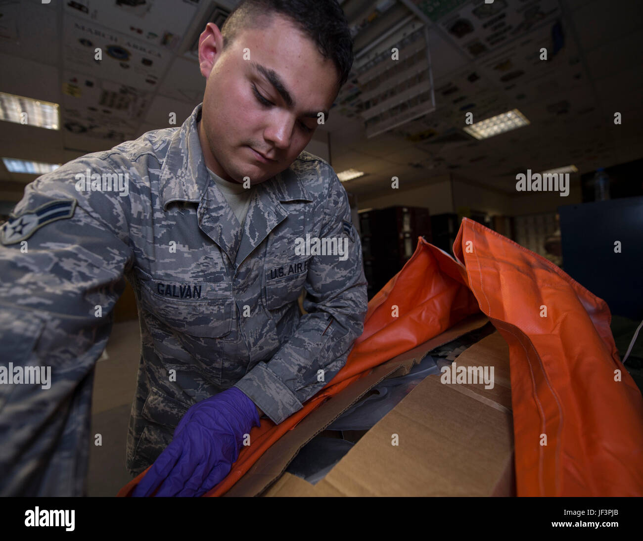 U.S. Air Force Airman 1st Class Dallas Galvan, an aircrew flight ...